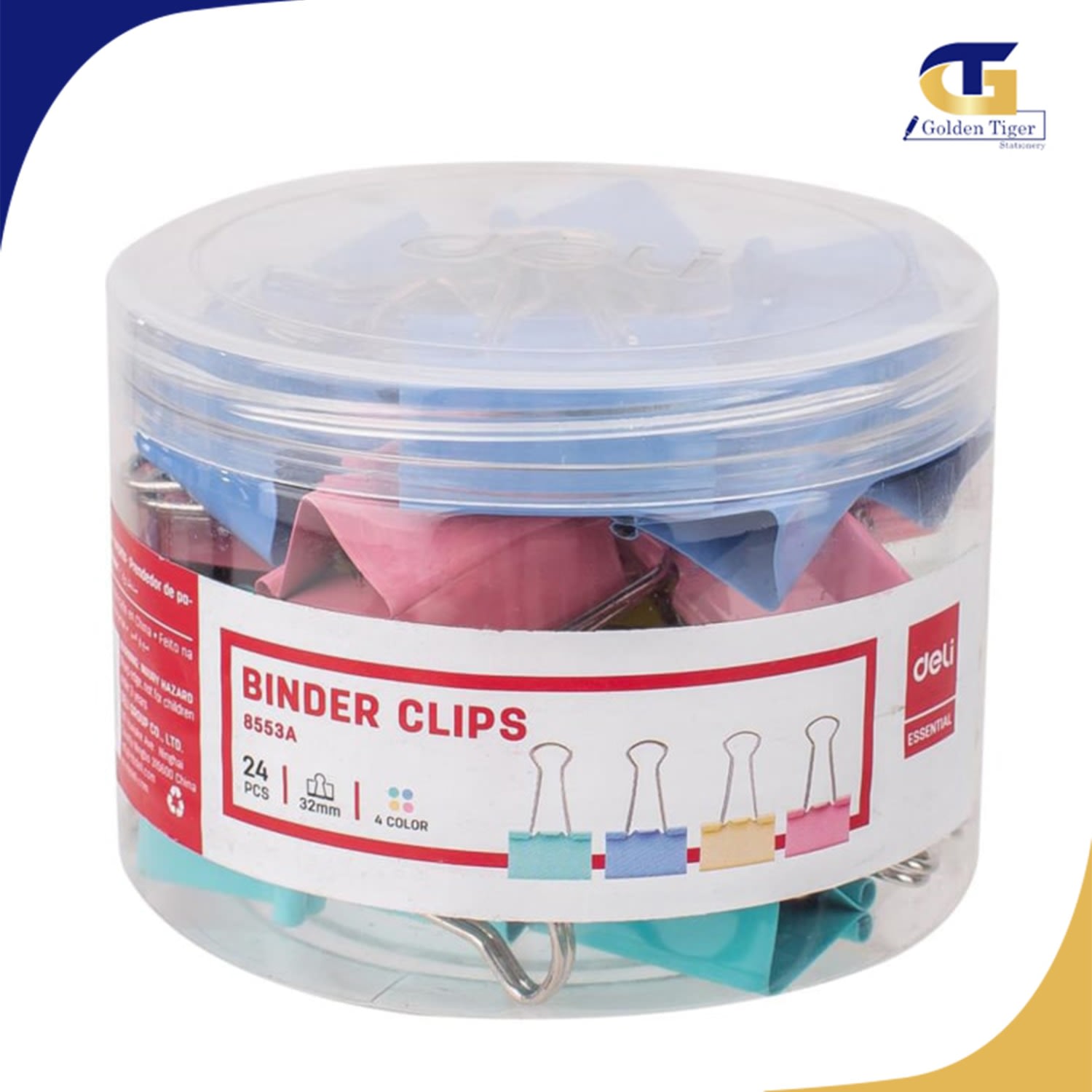 Deli Binder Clips 32mm color (24pcs) | Golden Tiger Stationery Store