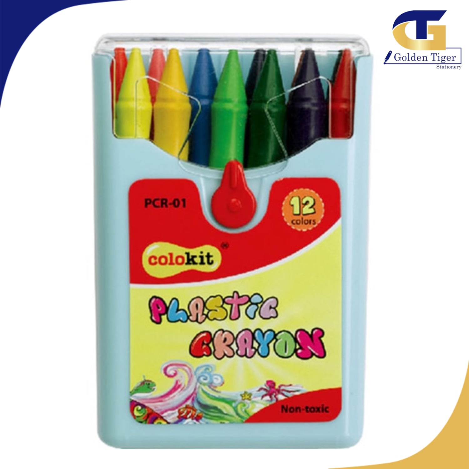 Plastic Crayon (12Colours) PCR01 | Golden Tiger Stationery Store