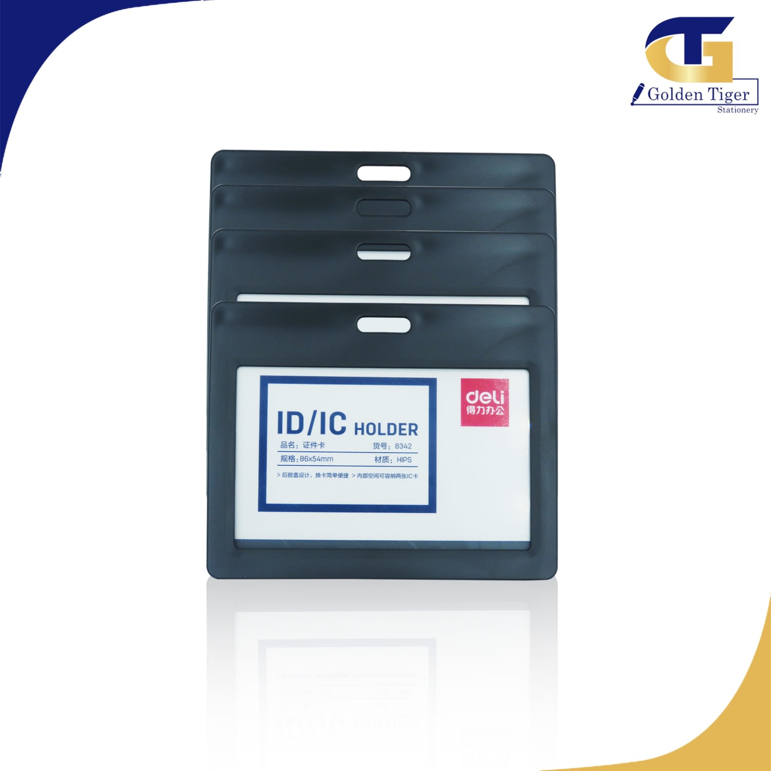 Deli ID Card Holder PP Card (Horizontal) 8342 (6pcs/Pkt) | Golden Tiger ...