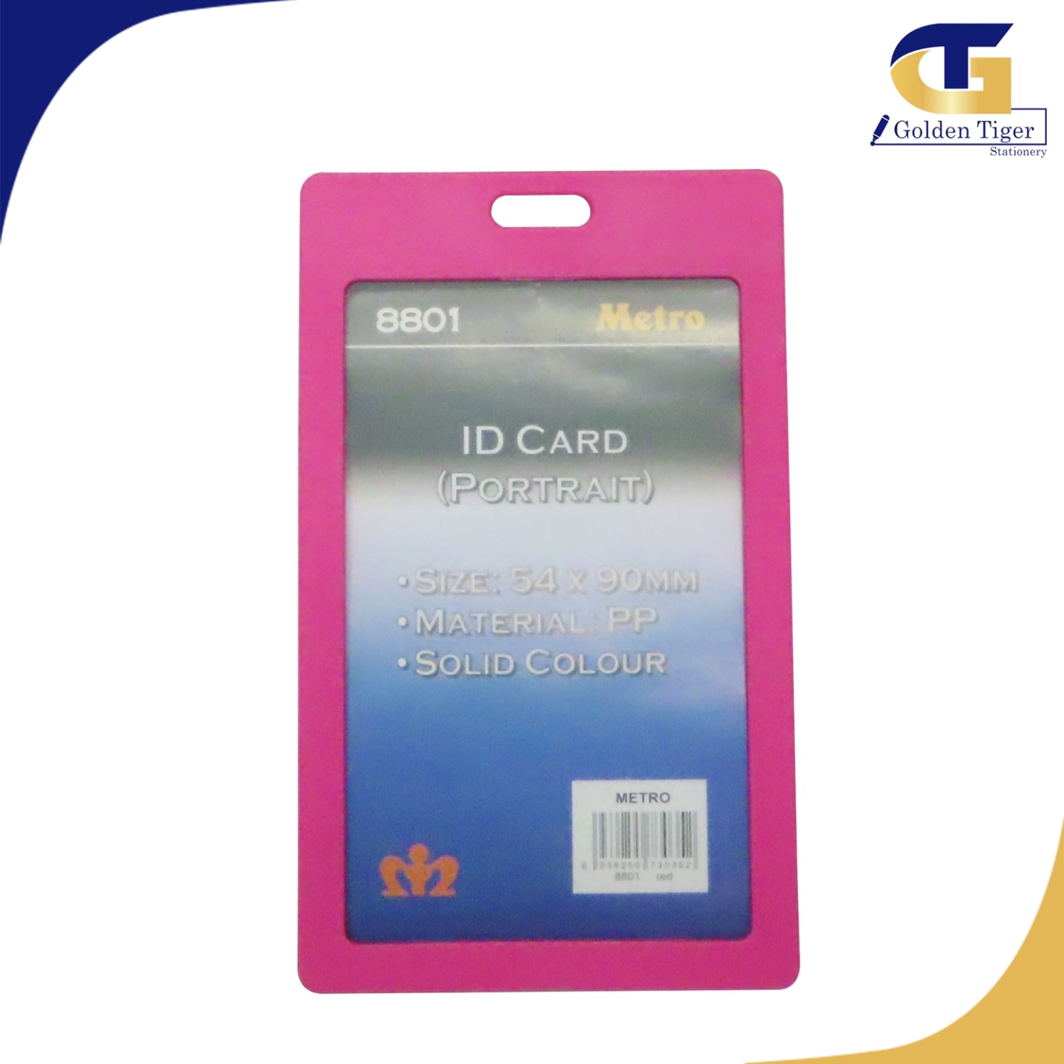 Metro ID Card Portrait 8801 Pink | Golden Tiger Stationery Store