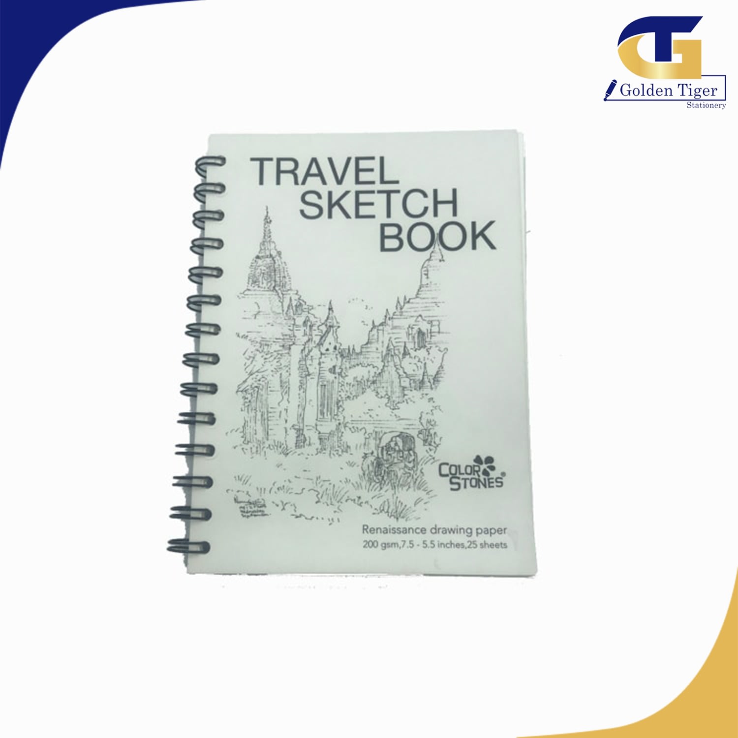 Travel Sketch Book 5.5" x 7.5" အိတ်ဆောင်သုံးဆိုဒ်စာအုပ် | Golden Tiger ...
