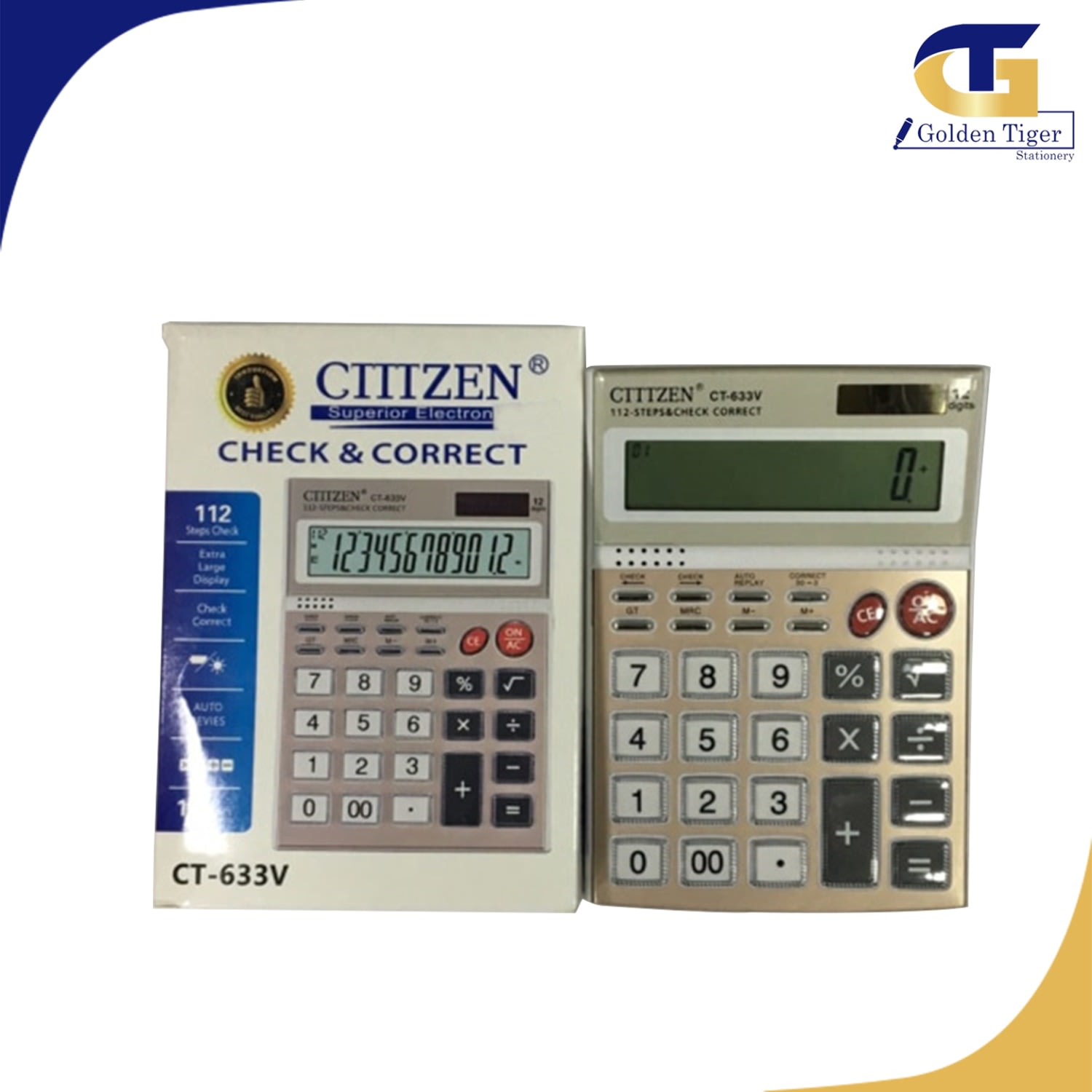 Calculator CT-633V (12 Digit ) | Golden Tiger Stationery Store