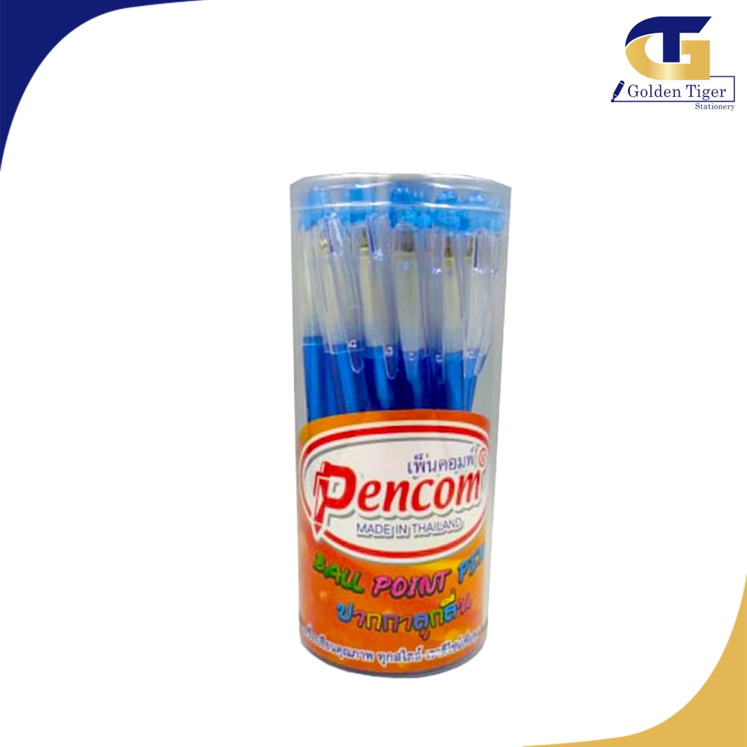 Pencom Ballpen 50pcs ( Blue ) | Golden Tiger Stationery Store