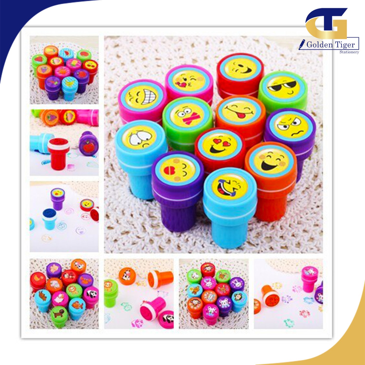 Self Inking Cartoon Stamp (10pcs) | Golden Tiger Stationery Store