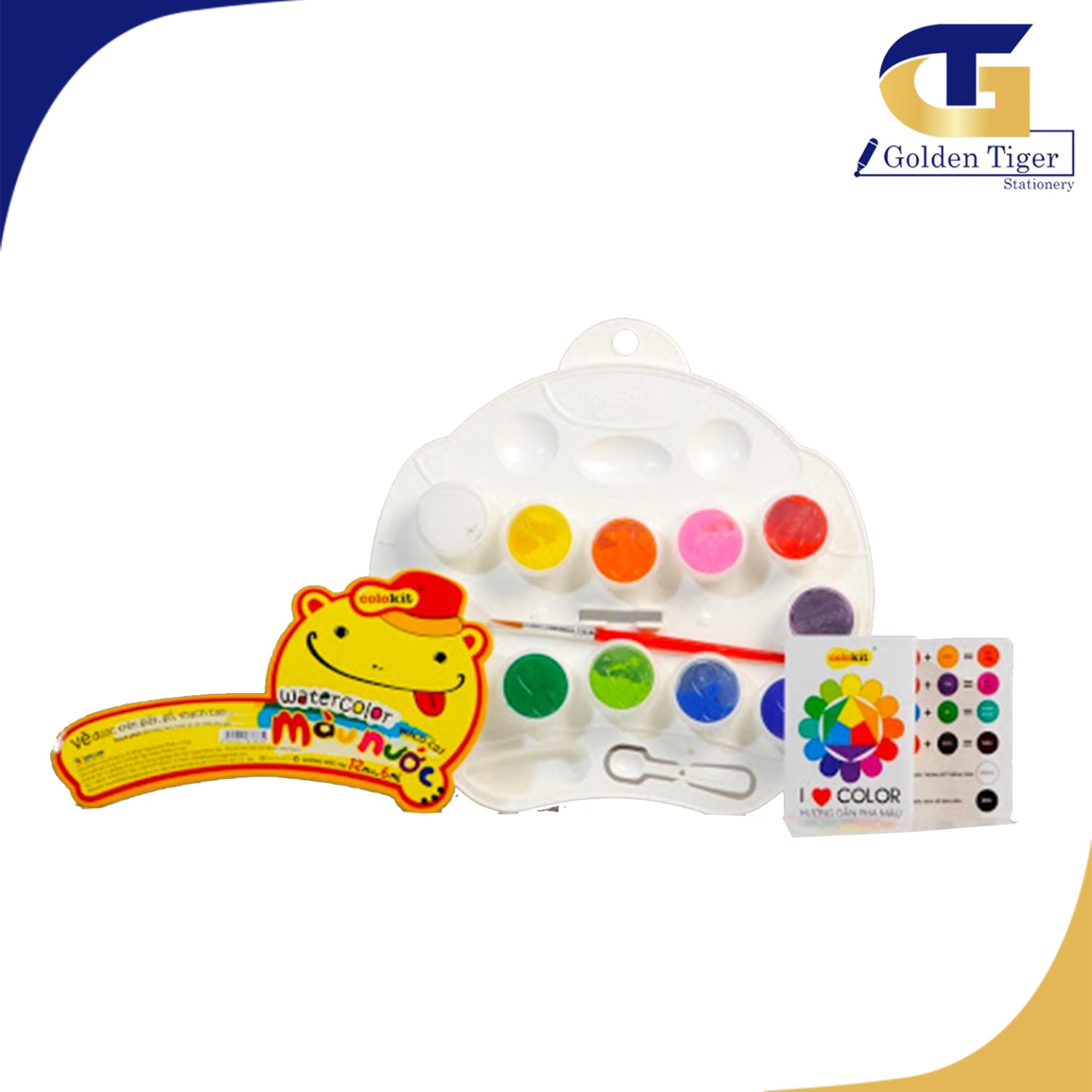 Colokit Water Color 12 colors with brush WAC07 | Golden Tiger ...