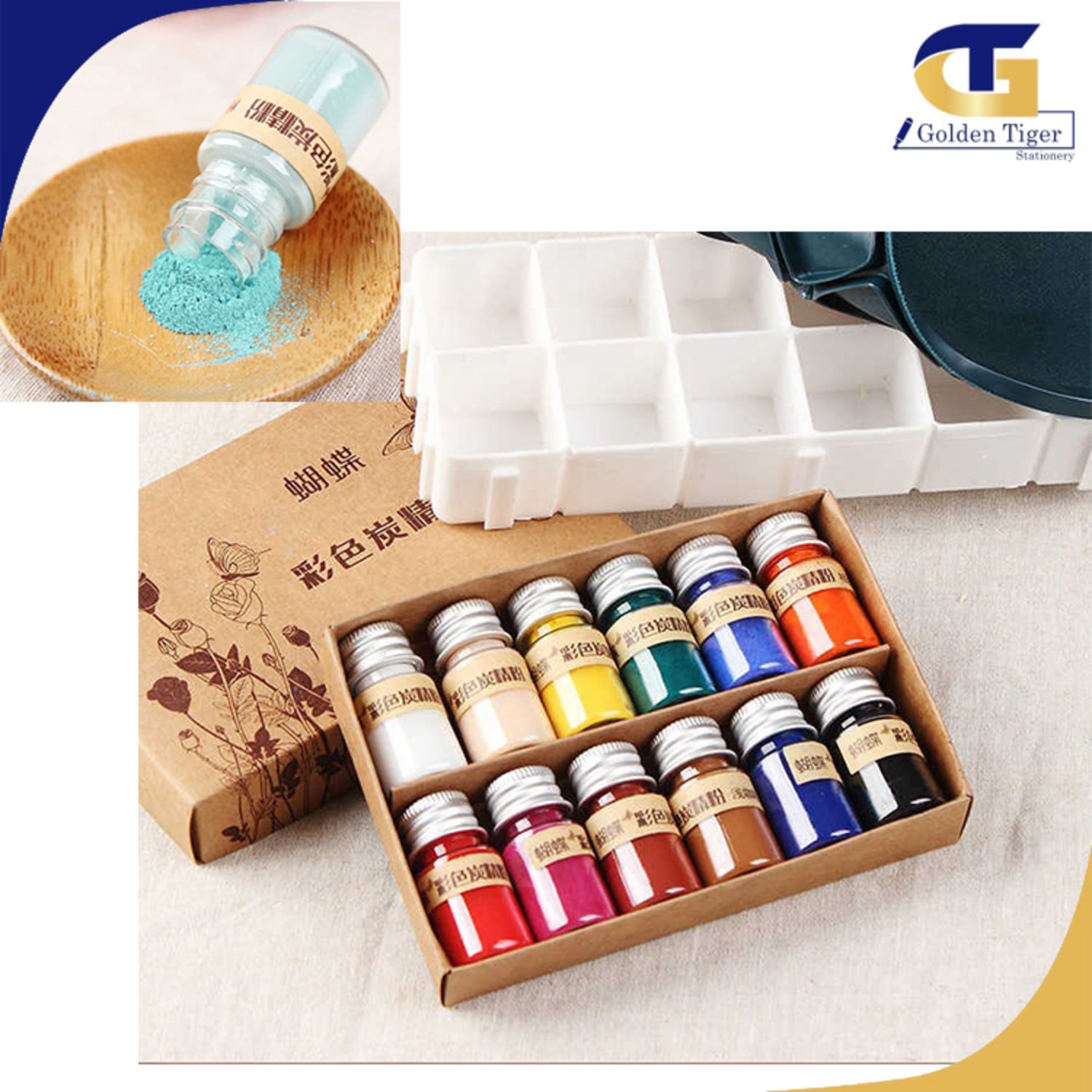 Carbon powder 12 color/kit | Golden Tiger Stationery Store