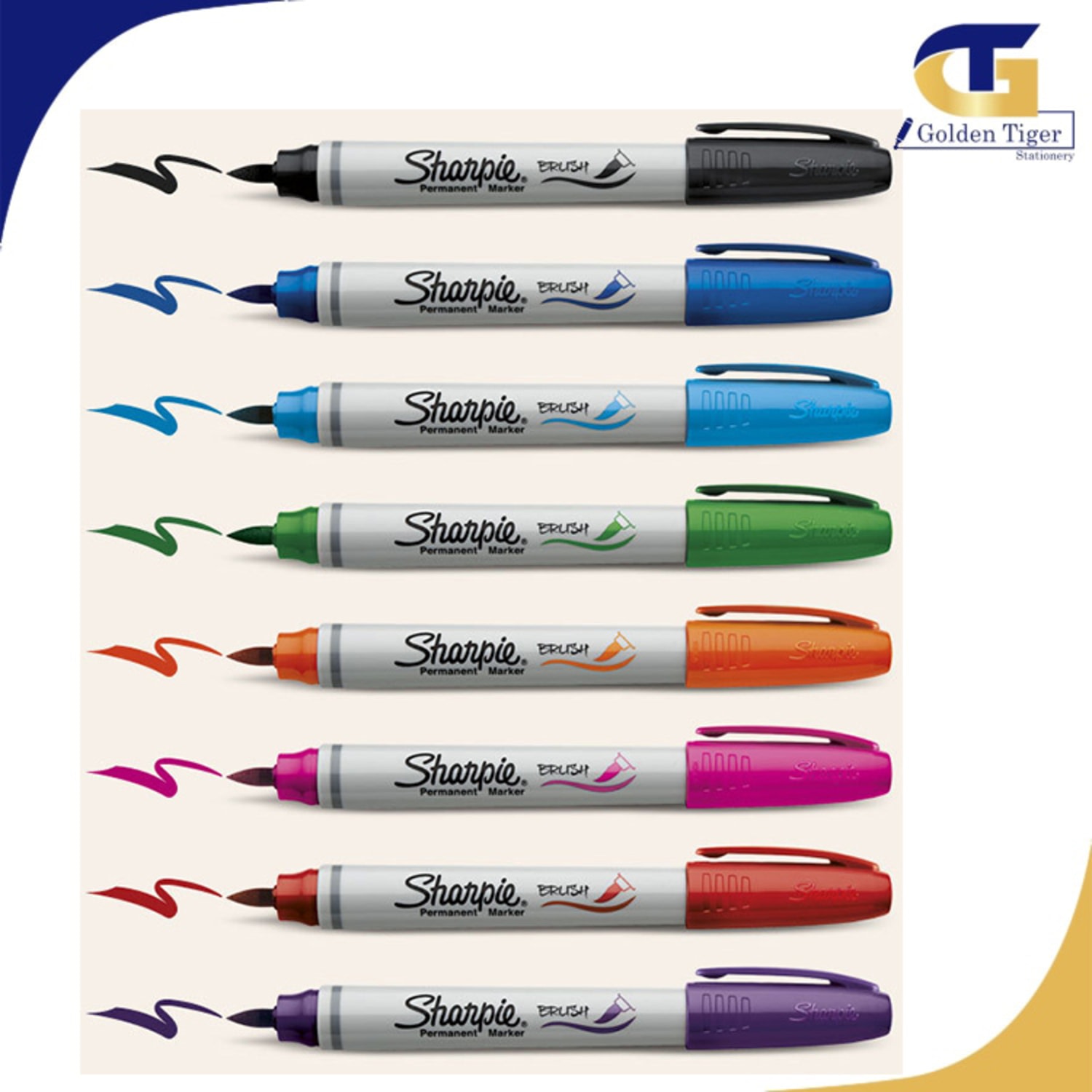 Sharpie Marker Brush Tip 8color | Golden Tiger Stationery Store