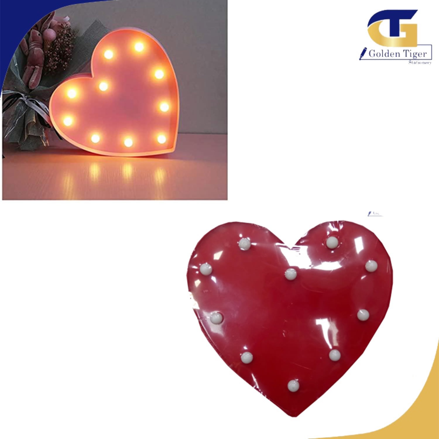 Valentine LED Love Sign 23*23.5cm | Golden Tiger Stationery Store