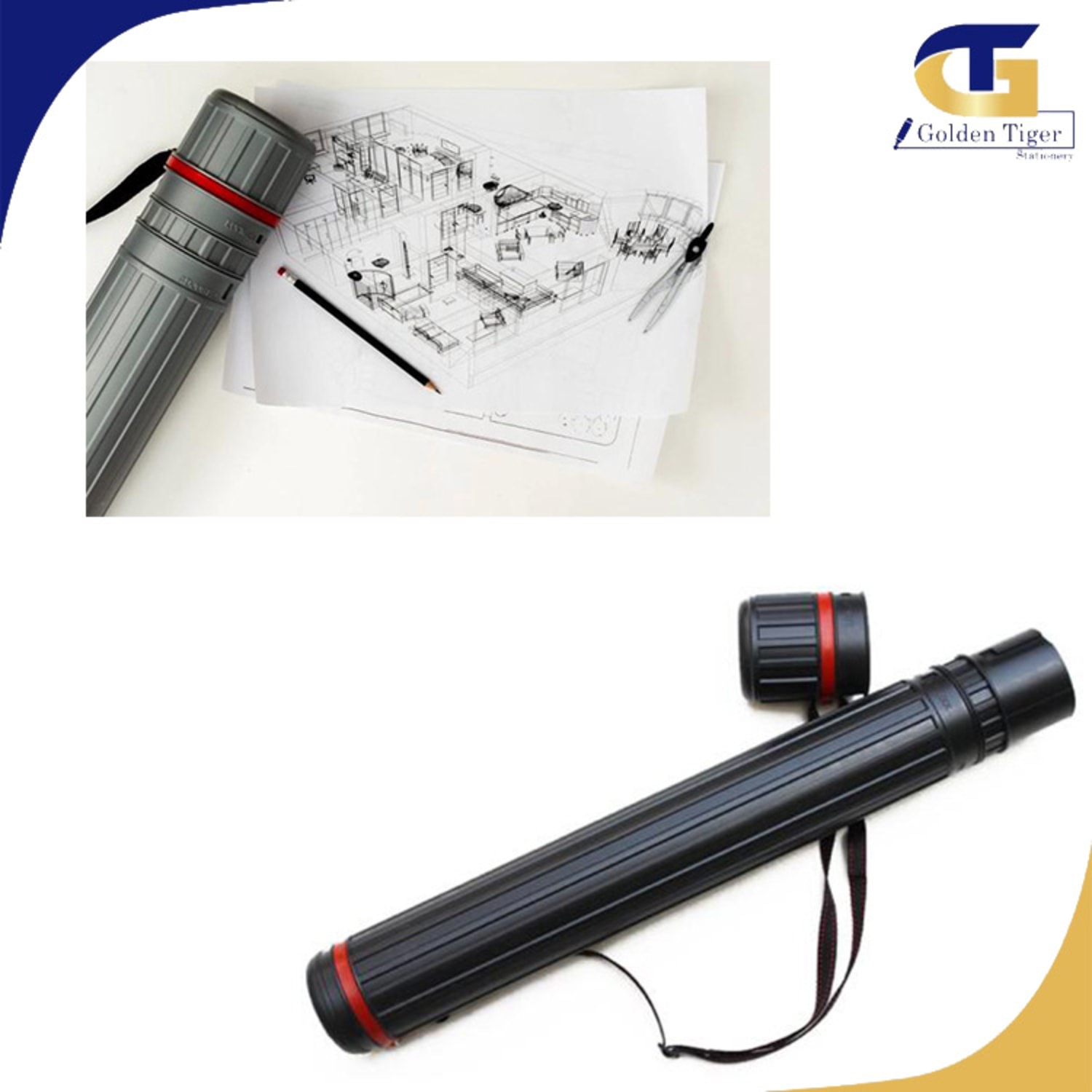 Drawing Paper Tube Big black ( 13 cm Dia x 130 cm ) | Golden Tiger ...