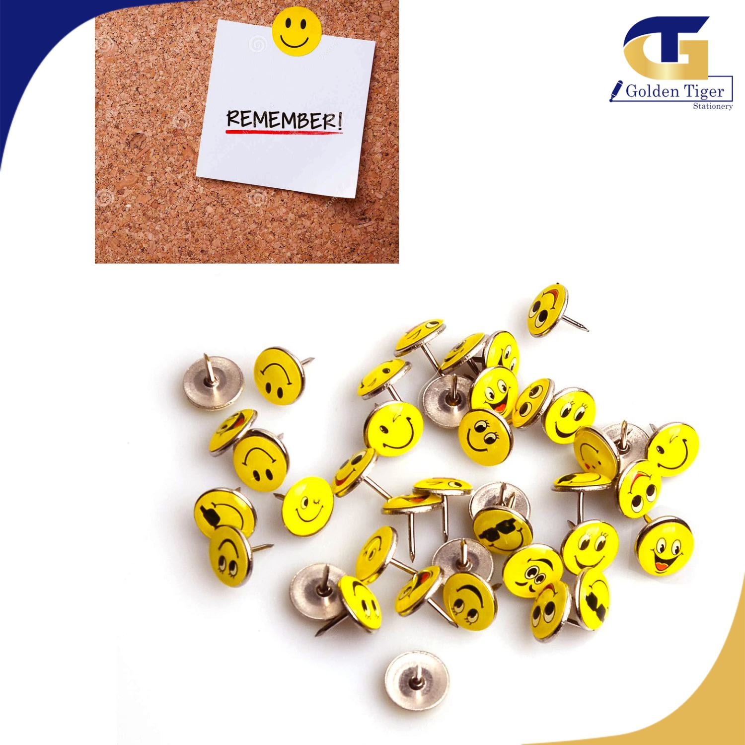 Whashin Smile push pin | Golden Tiger Stationery Store