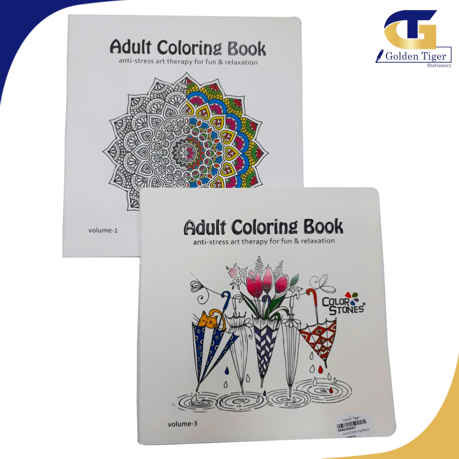Adult Coloring Book (vol-1-2-3) | Golden Tiger Stationery Store