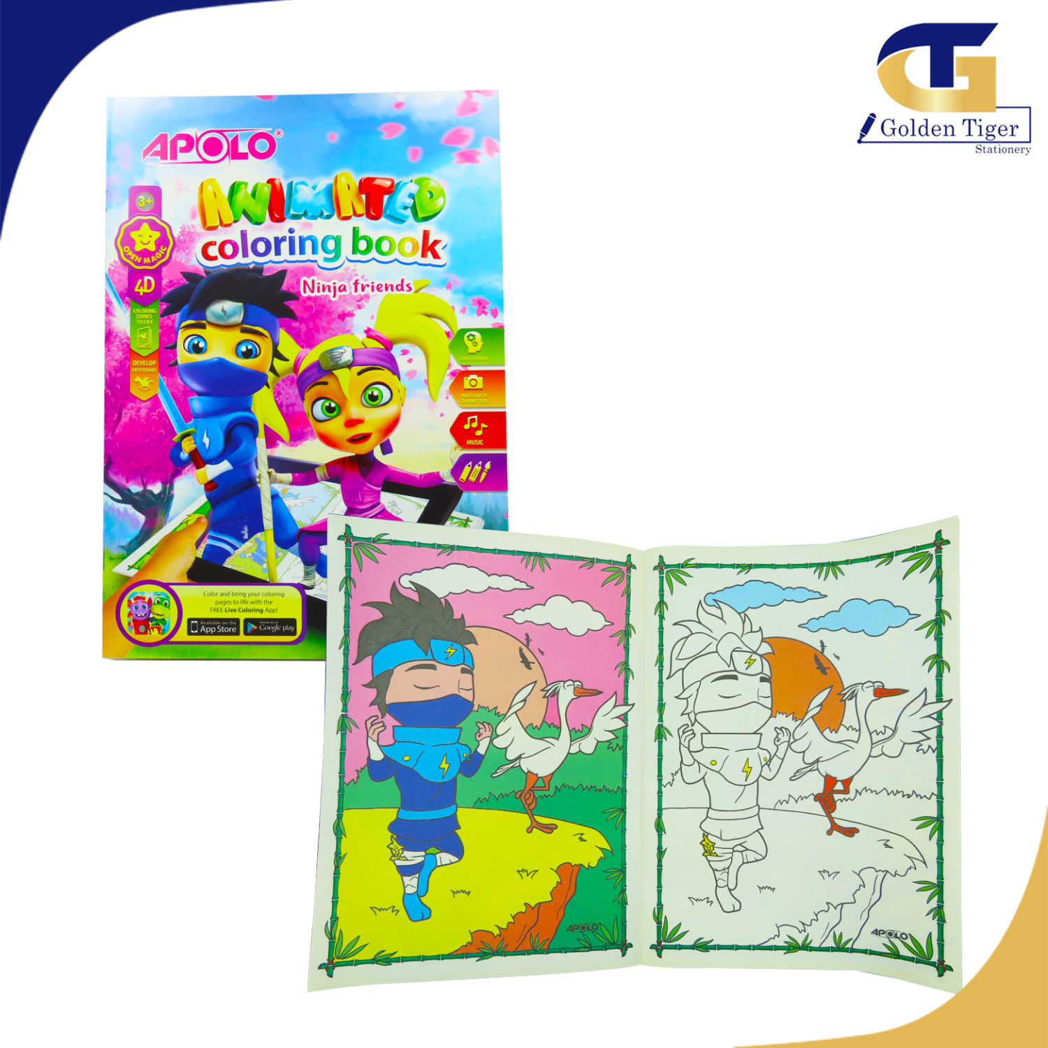 Apolo Animated Coloring Book | Golden Tiger Stationery Store