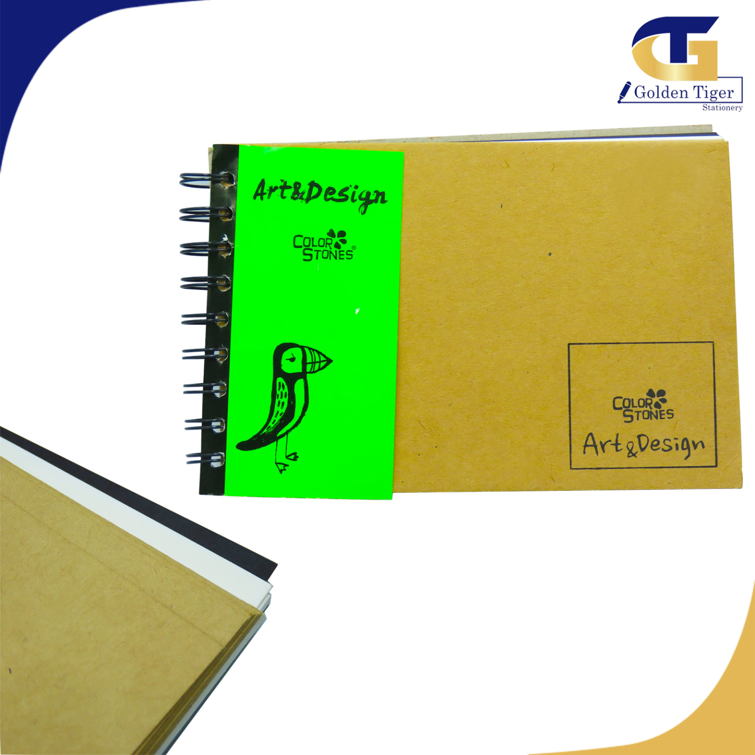 Color Stone Ring Drawing Book 3in1 (size 7.5"x5") | Golden Tiger ...