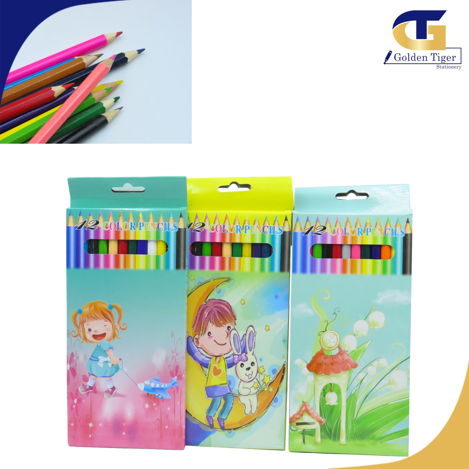 China Color Pencil 12 colors | Golden Tiger Stationery Store