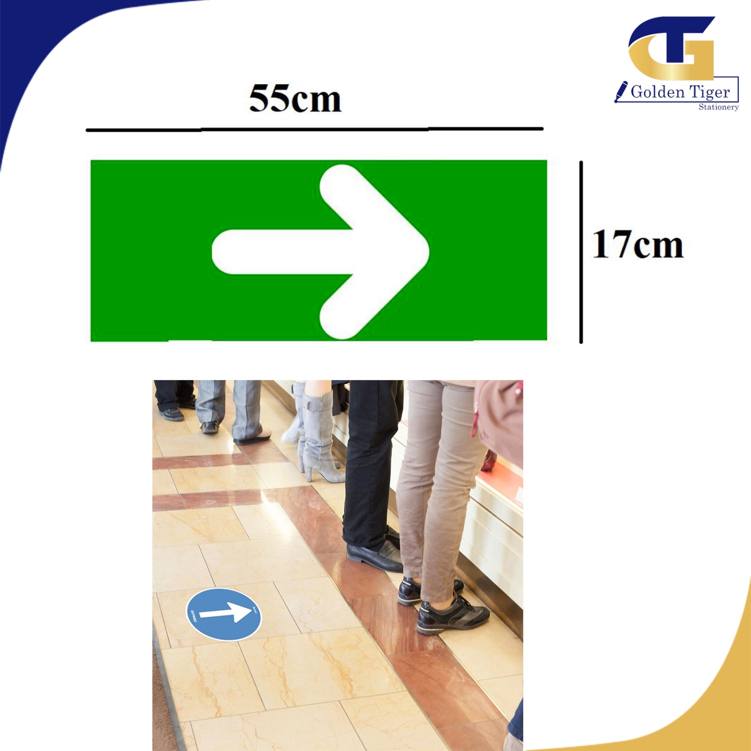 Floor Sticker (Arrow 55*17cm) | Golden Tiger Stationery Store
