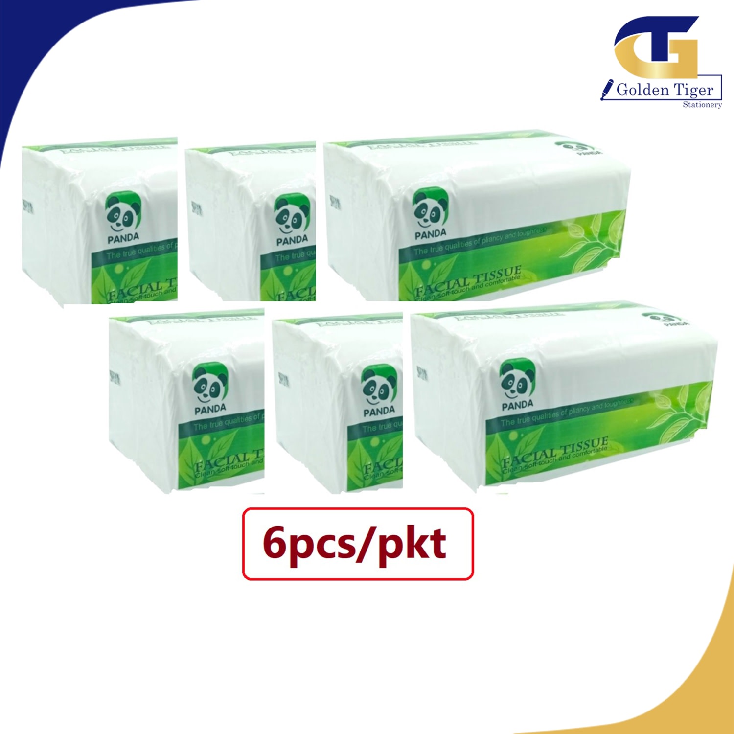 Panda Facial Tissue 380sheets (Panda လေးထောင့် ) (6pcs/Pkt)204 | Golden ...