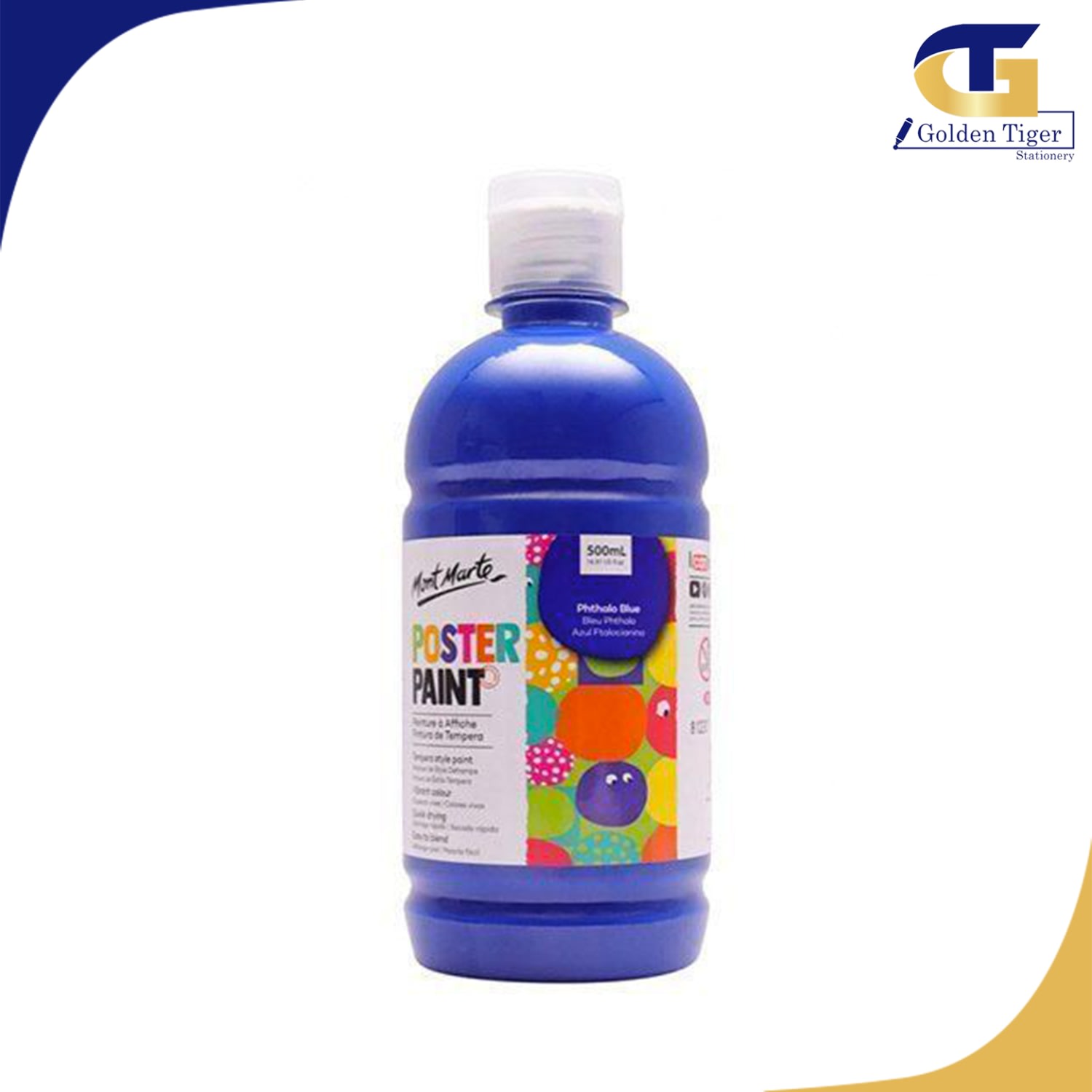 Mont Marte Poster Paint 500ml PHTHALO BLUE | Golden Tiger Stationery Store