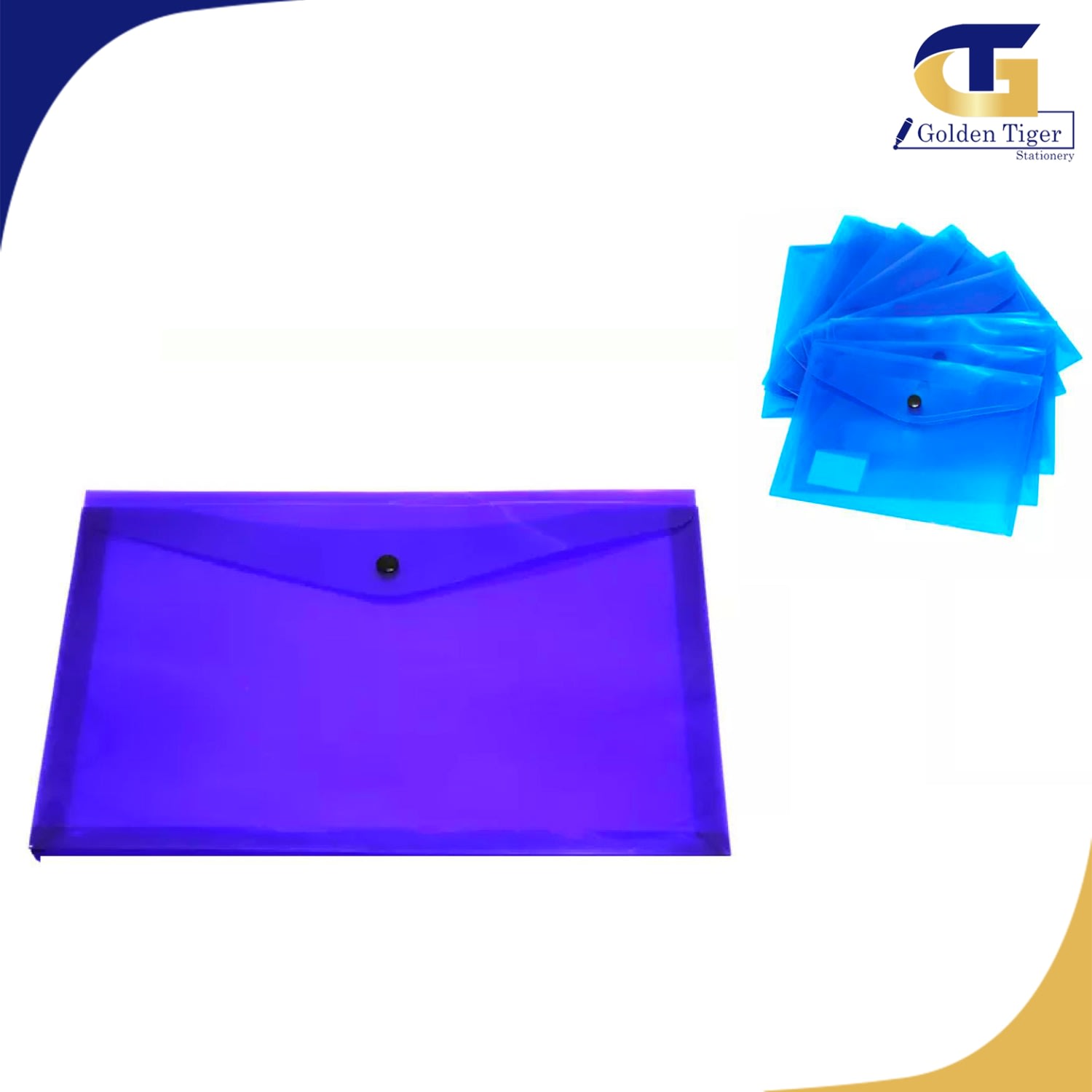 Button File A5 Blue A7230 (လက်တ၀ါးဆိုဒ် အသေး) | Golden Tiger Stationery ...