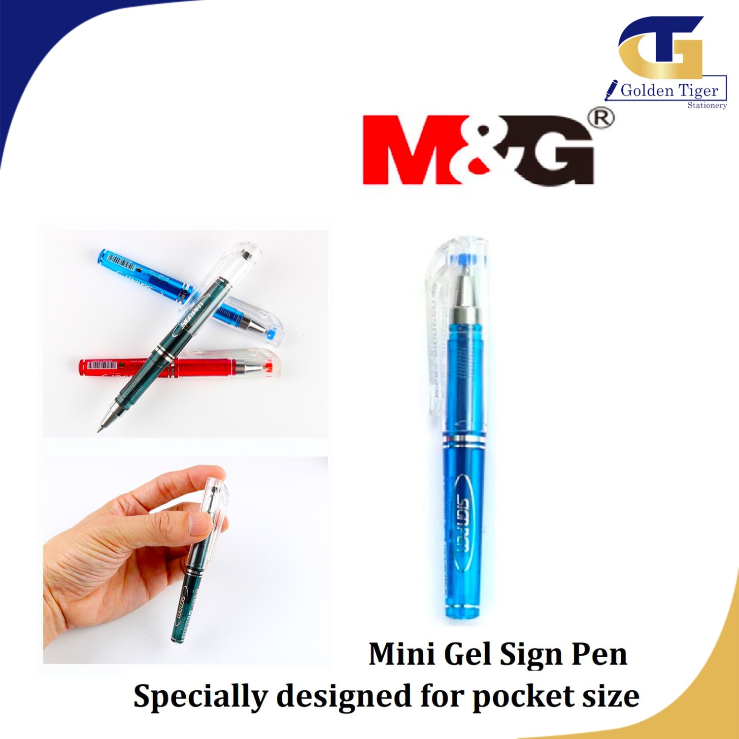 M&G Ballpen Blue Sign Pen Pocket size | Golden Tiger Stationery Store