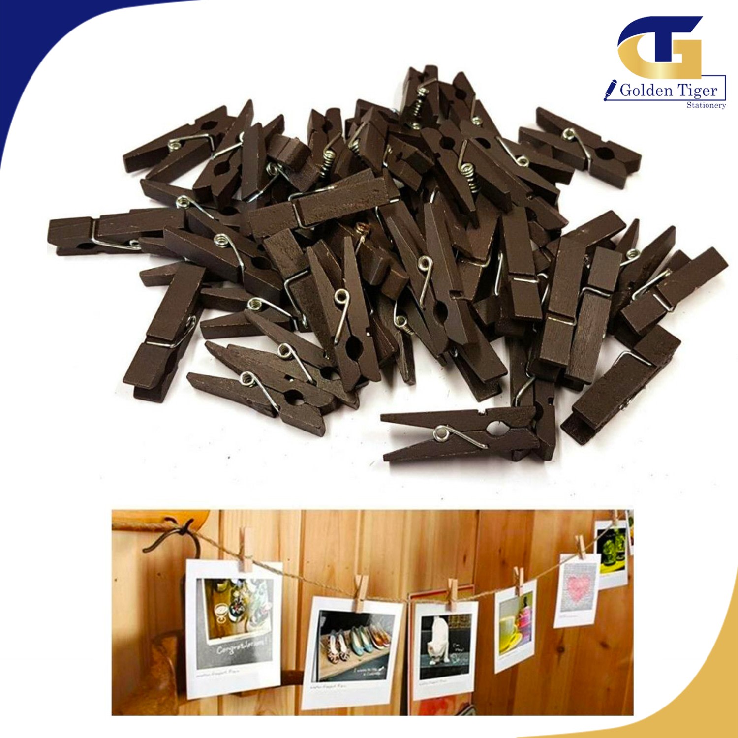 wooden hook brown wooden clip photo hanger wood clip craft and hobby ...