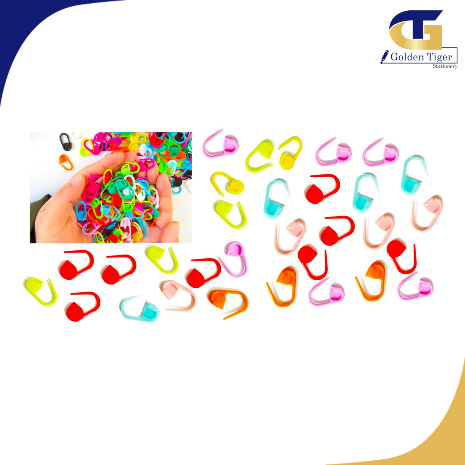 Colorful Plastic Safety Pins (50pcs/pkt) | Golden Tiger Stationery Store