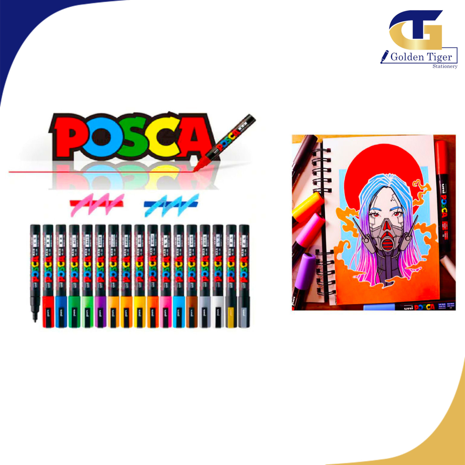 UNI POSCA Marker PC-3M (0.9m-1.3mm) | Golden Tiger Stationery Store