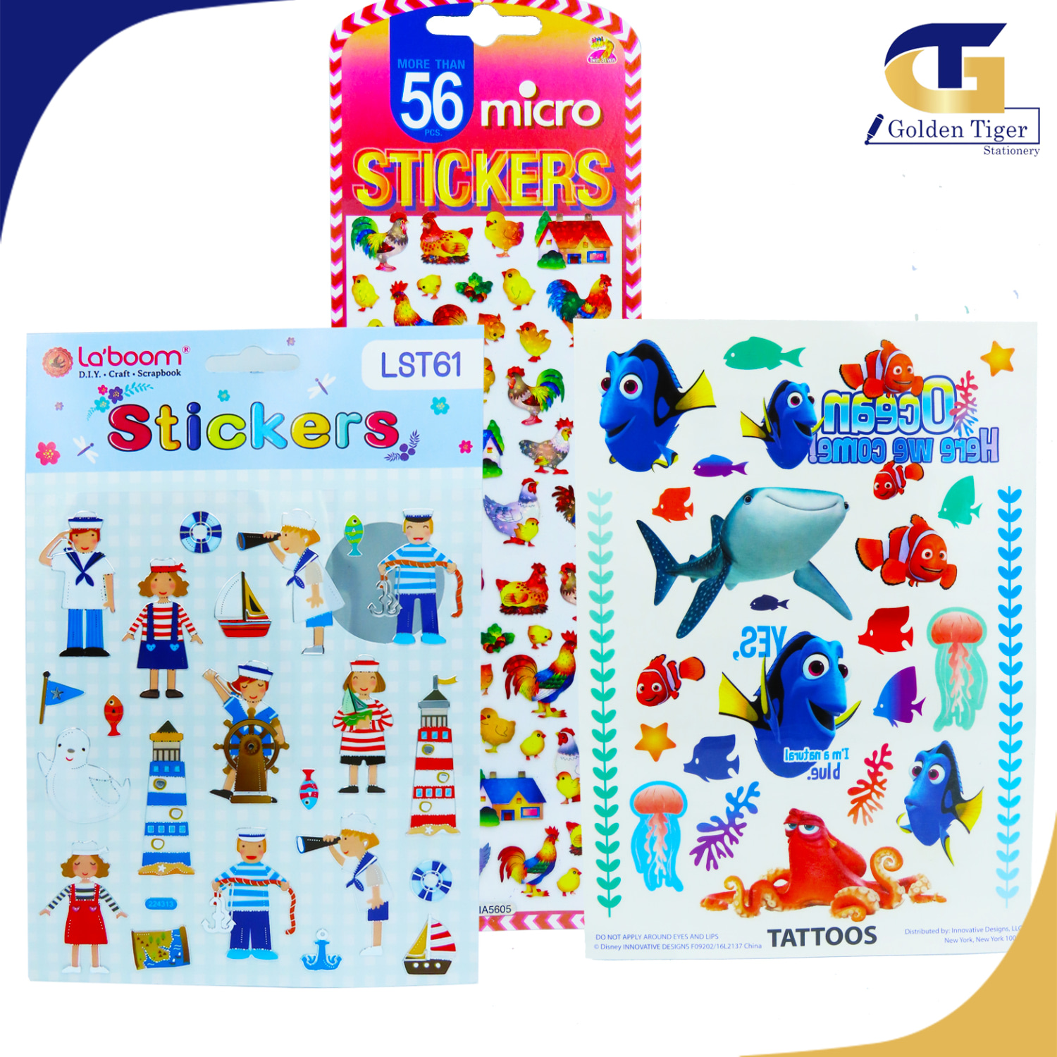 Plastic Cartoon Fluorescent Sticker | Golden Tiger Stationery Store