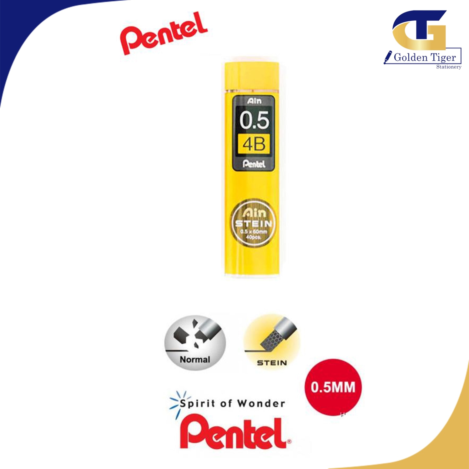 Pentel Lead Refill (0.5) 40pcs 4B/C 275S | Golden Tiger Stationery Store