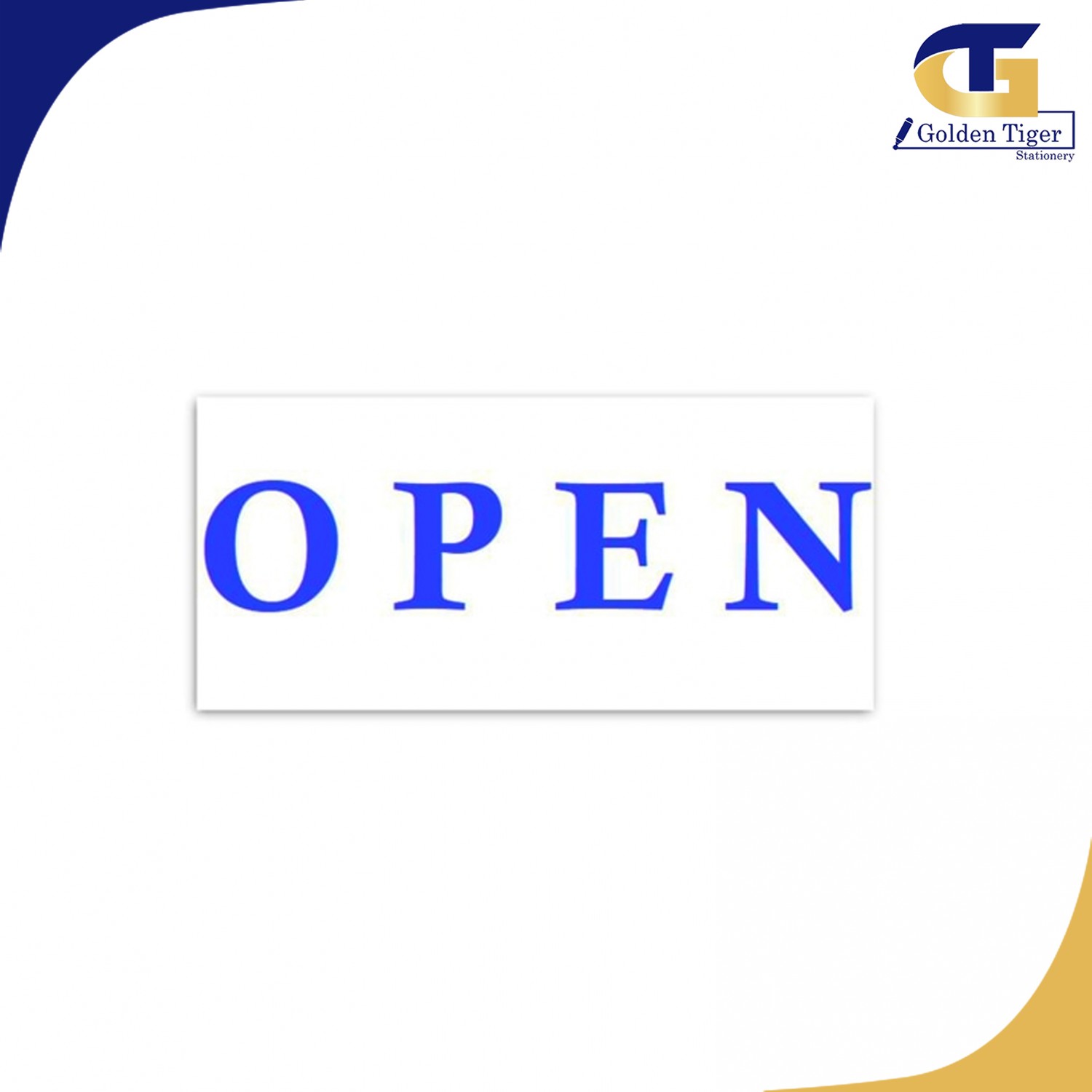 Sign Sticker OPEN (6x3inch) ငွေမှုန် | Golden Tiger Stationery Store