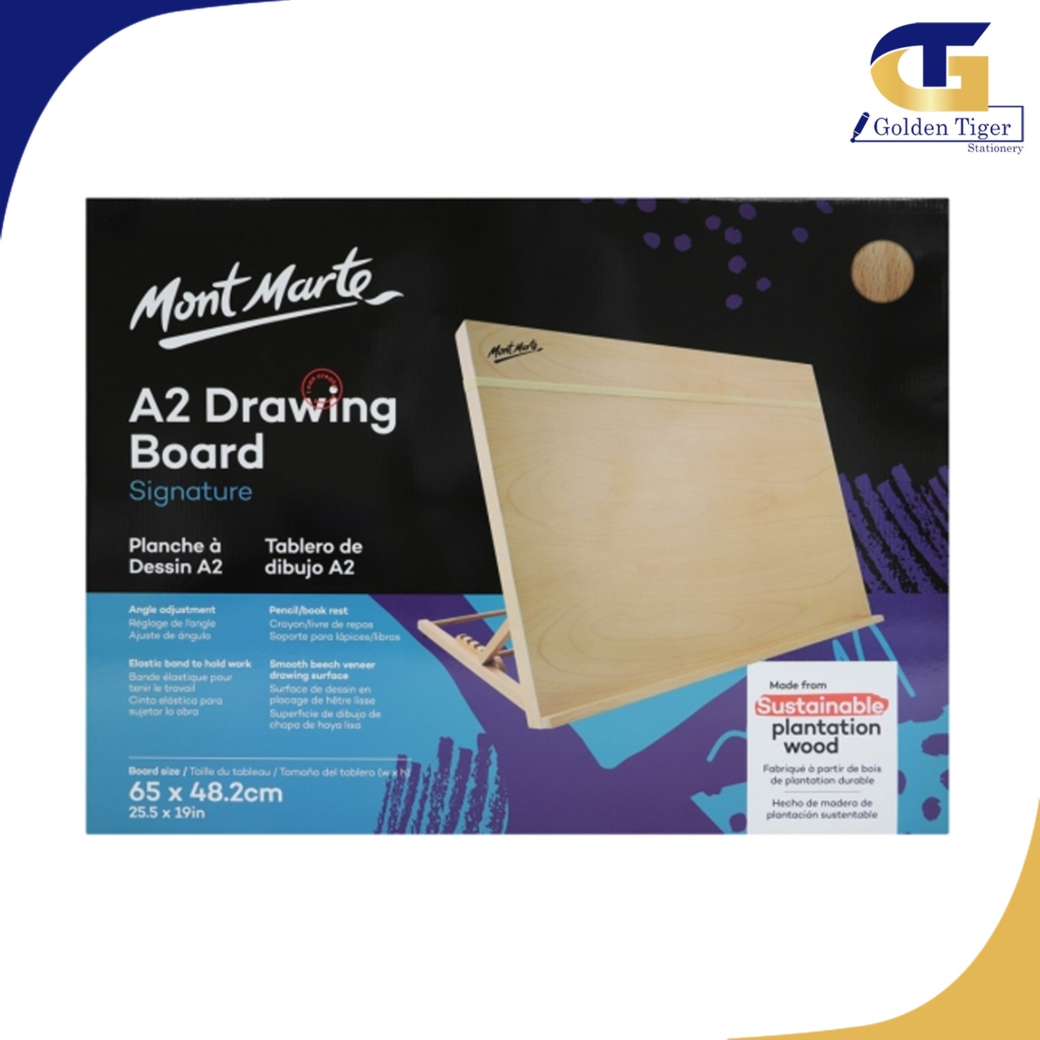 Mont Marte Drawing Board A2 With Elastic Band (A0033) | Golden Tiger ...
