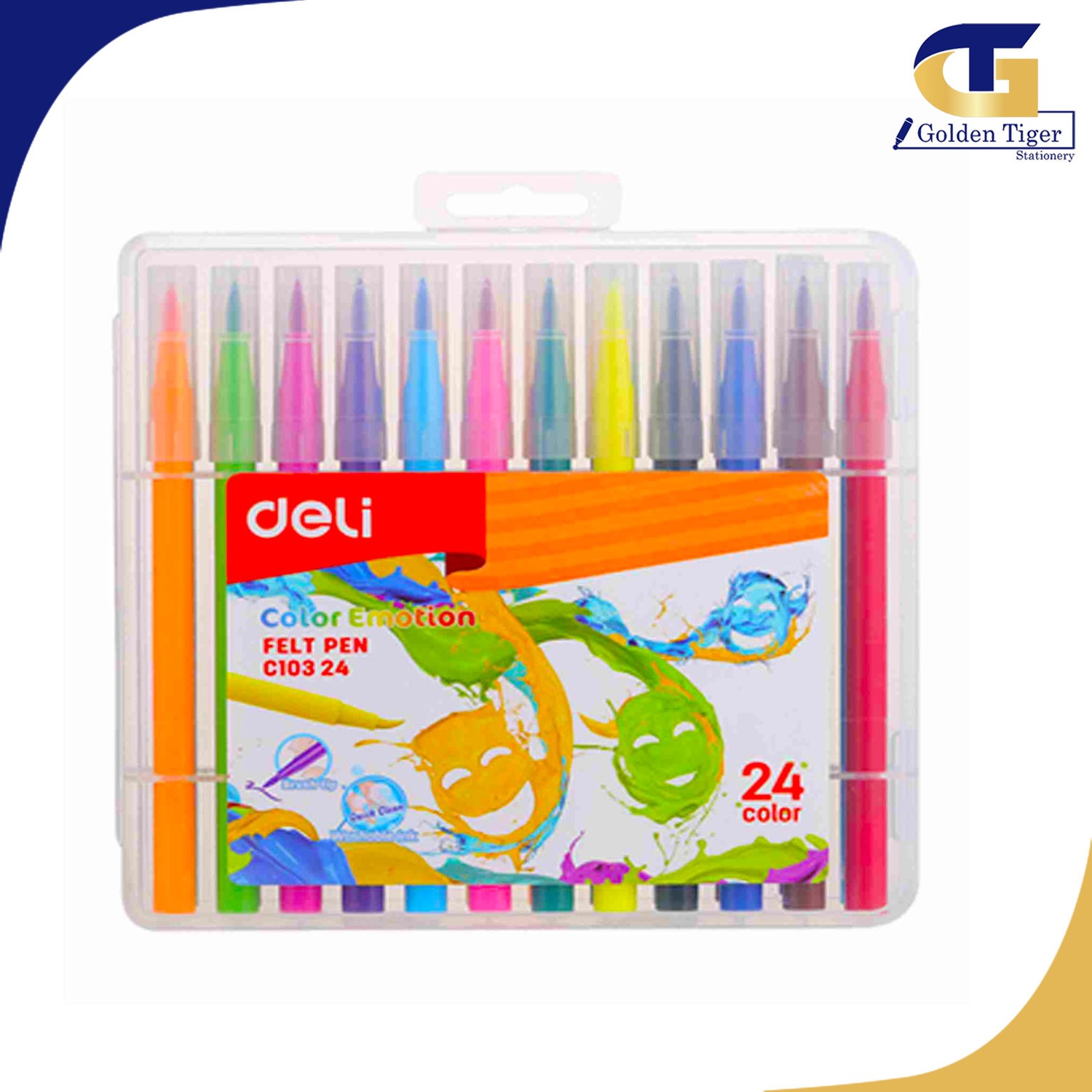 Deli Color Emotion Felt Pen 24 Color C10324 | Golden Tiger Stationery Store