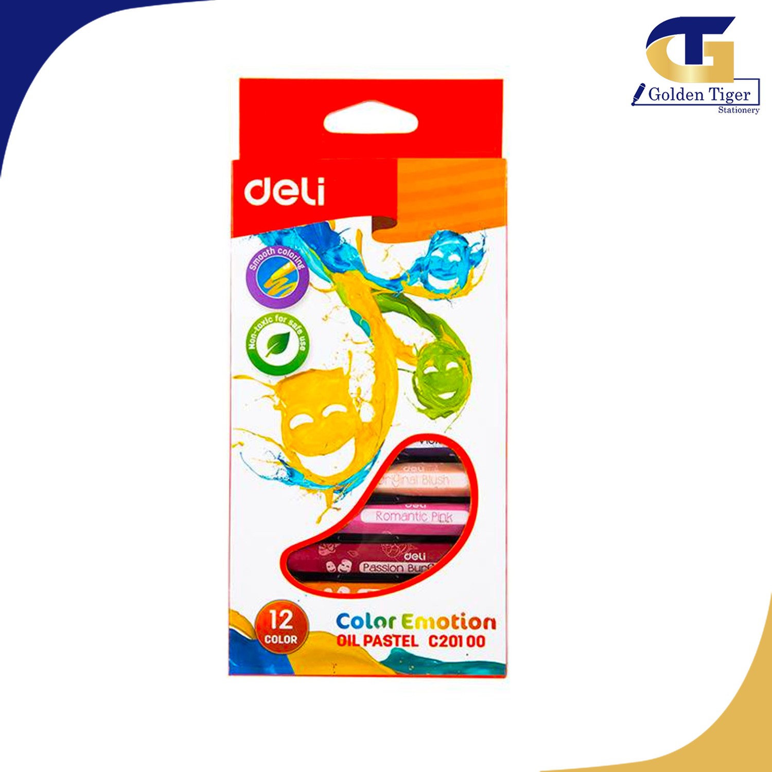 Deli Color Oil Pastel No 72050 ( 12 Color ) | Golden Tiger Stationery Store