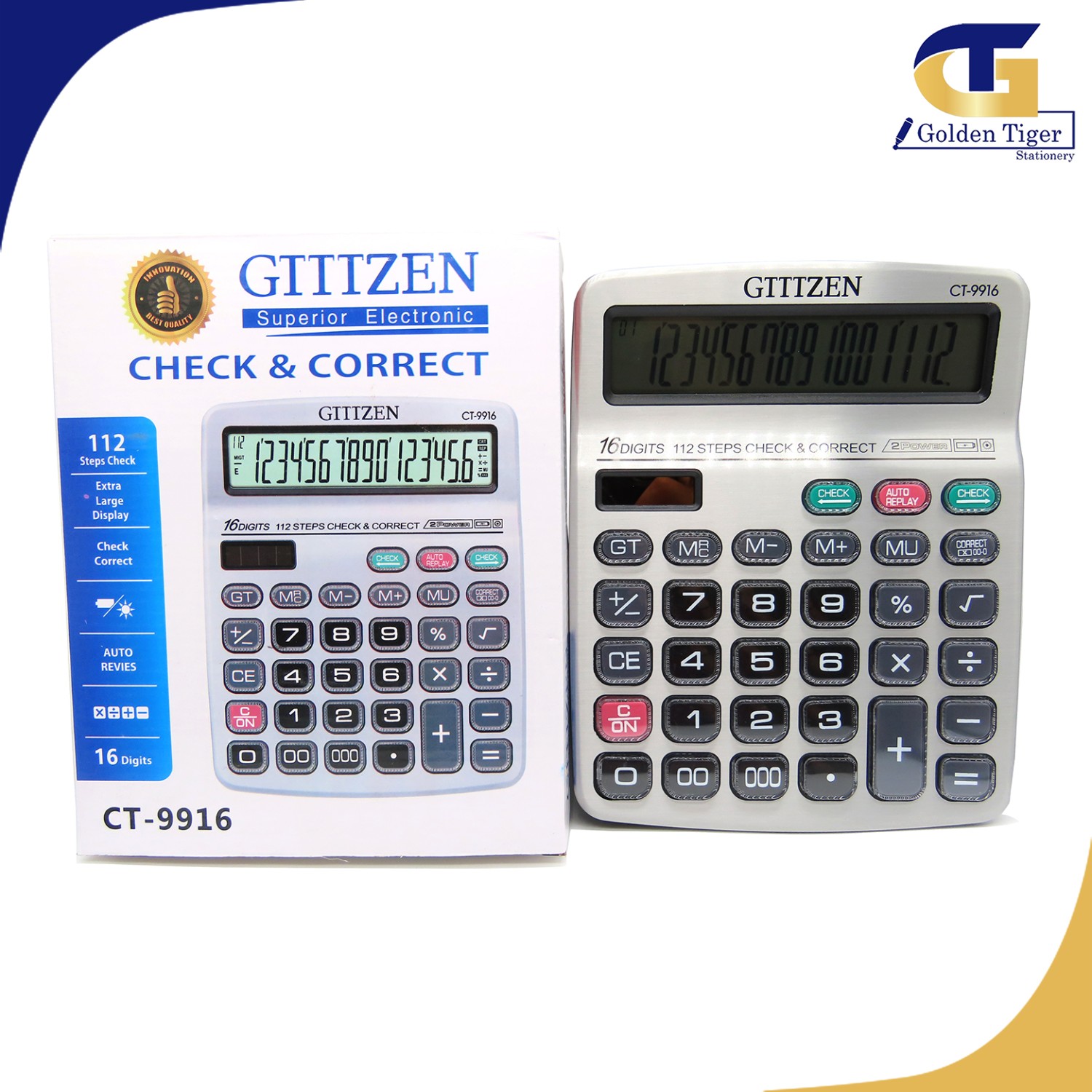Calculator CT-9916 (16 digit ) | Golden Tiger Stationery Store