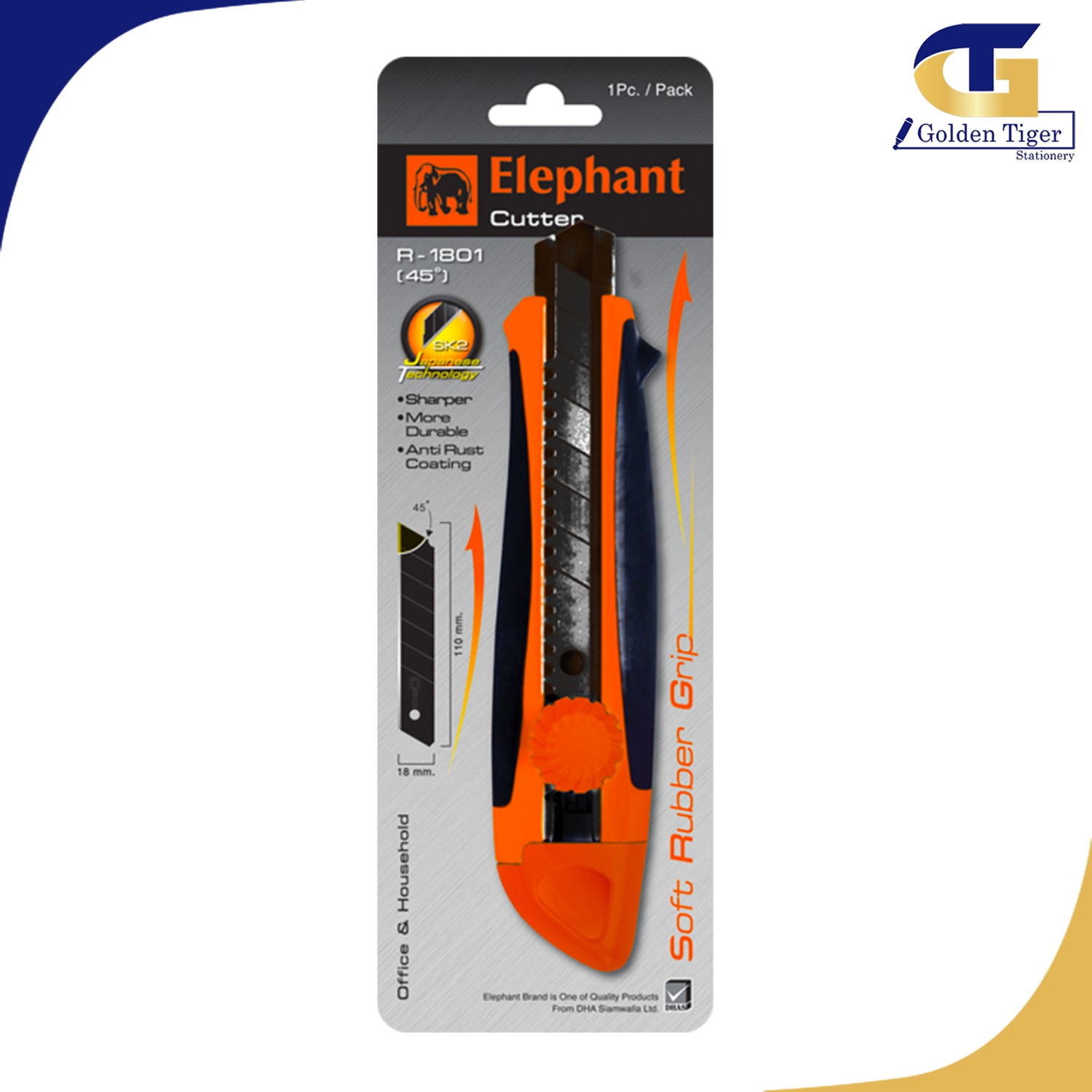 Elephant Knife cutter 18mm H-1802 | Golden Tiger Stationery Store