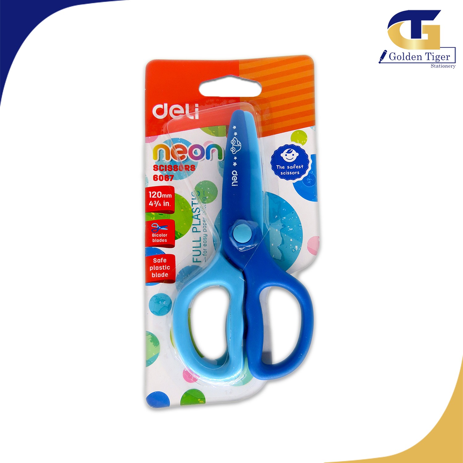 Deli Neon Scissors 6067 120mm | Golden Tiger Stationery Store