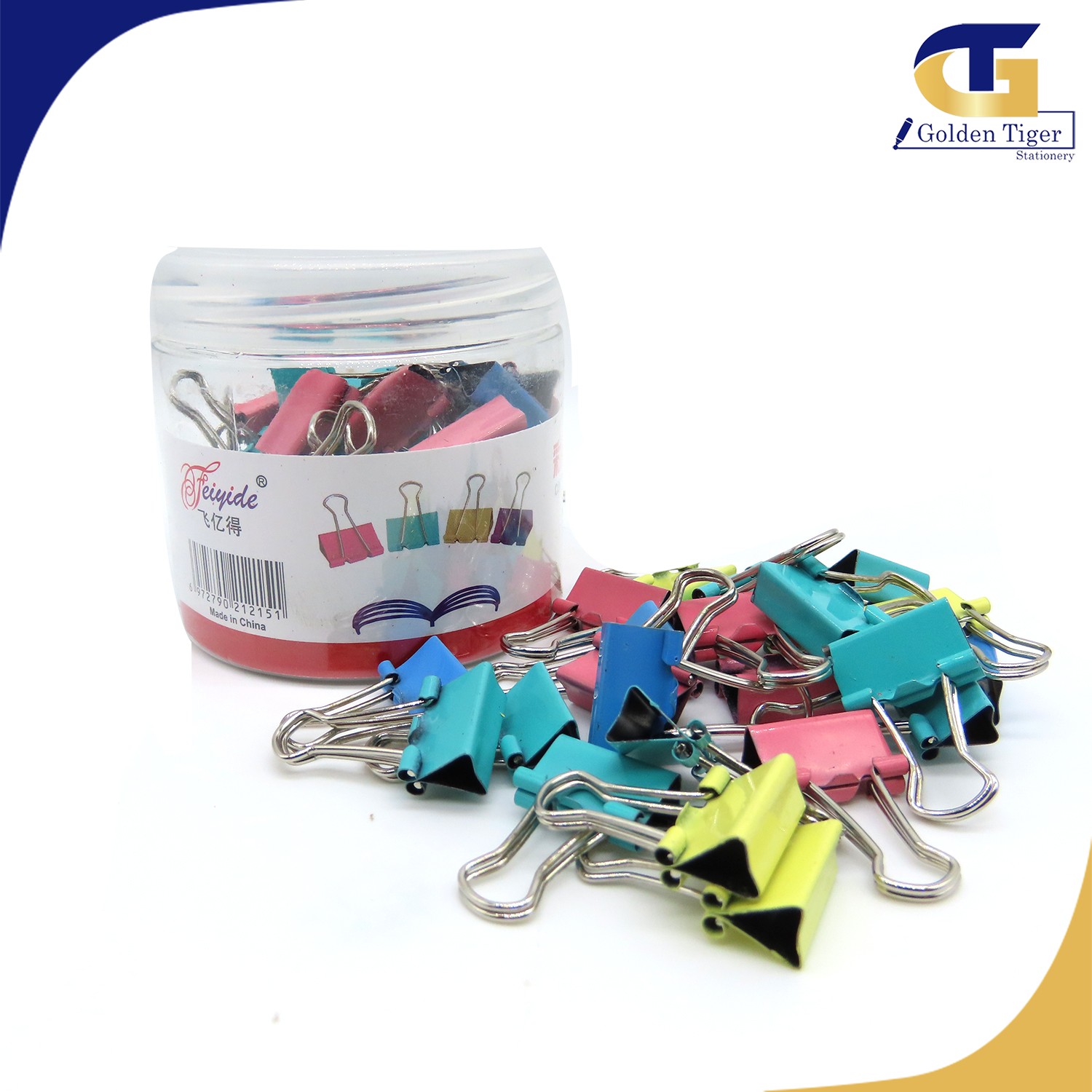 CHINA Binder Clip Color 15mm (60pcs) | Golden Tiger Stationery Store