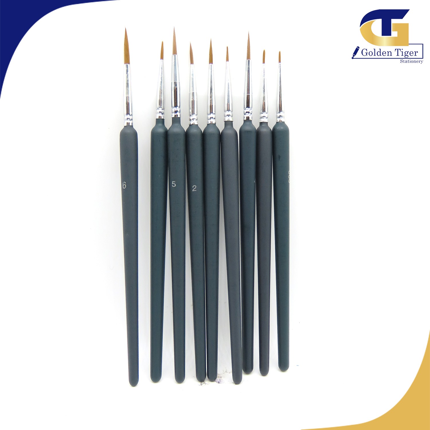 SKR Point Brush Set 9 ချောင်း | Golden Tiger Stationery Store