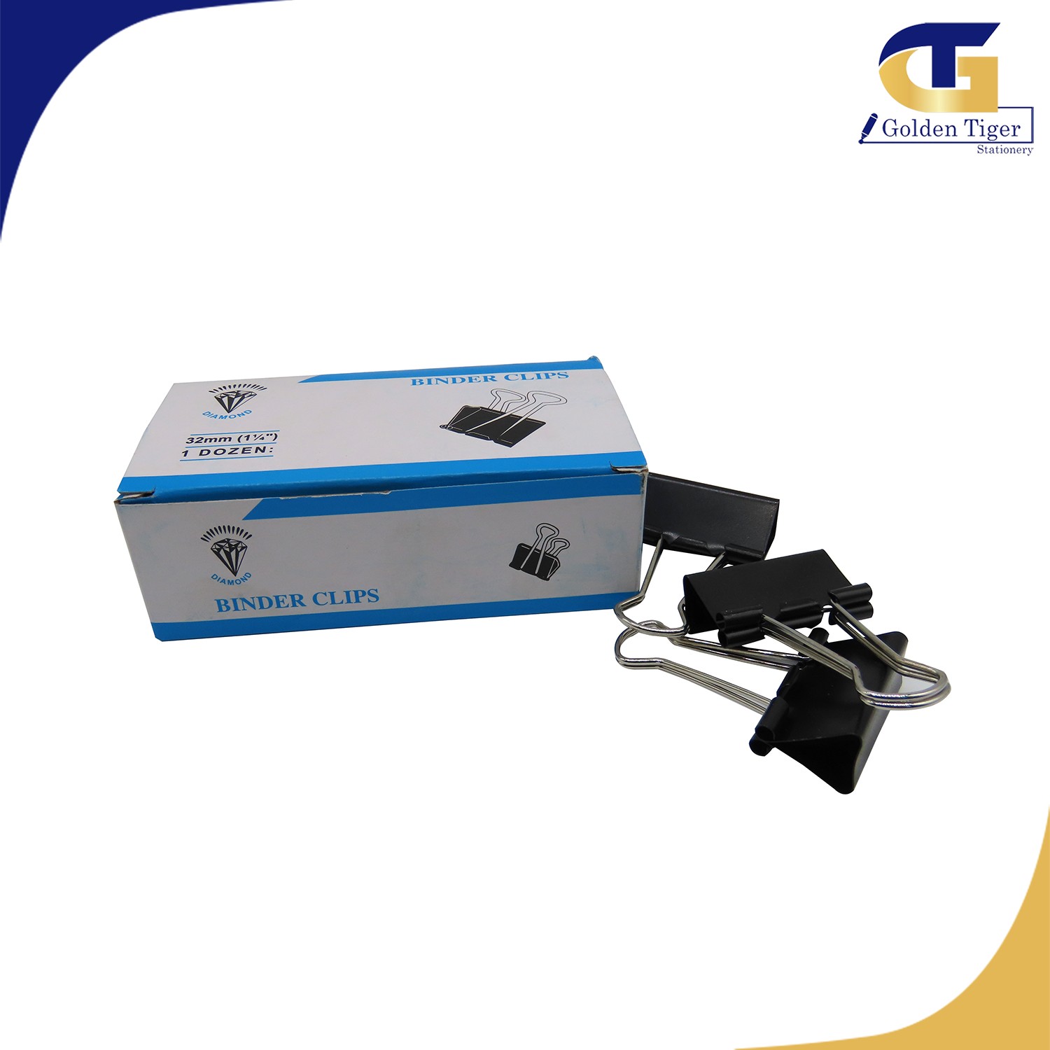 China Binder Clip 32mm Black 12pcs | Golden Tiger Stationery Store