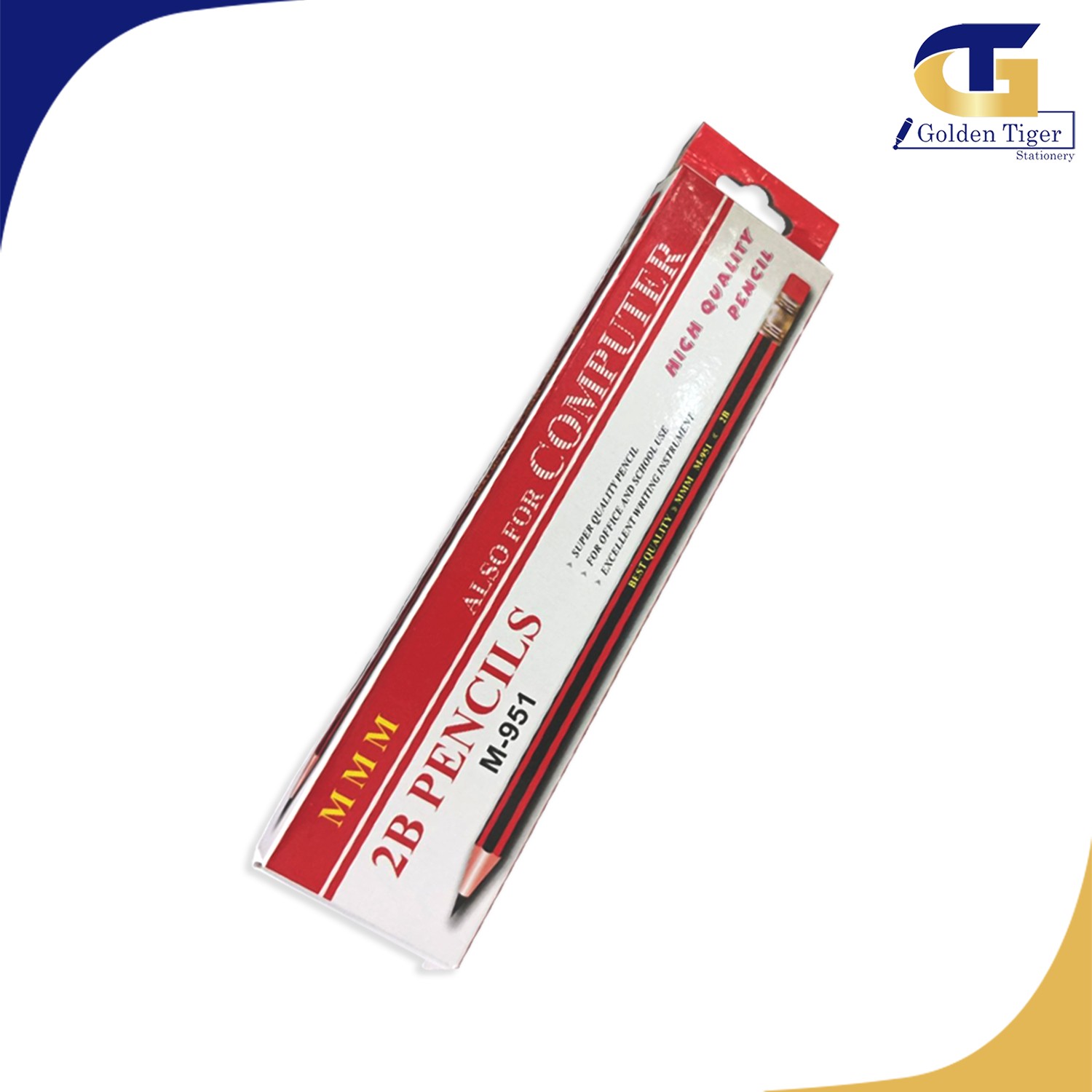 Pencil 2B အနီစင်း 1 Doz | Golden Tiger Stationery Store