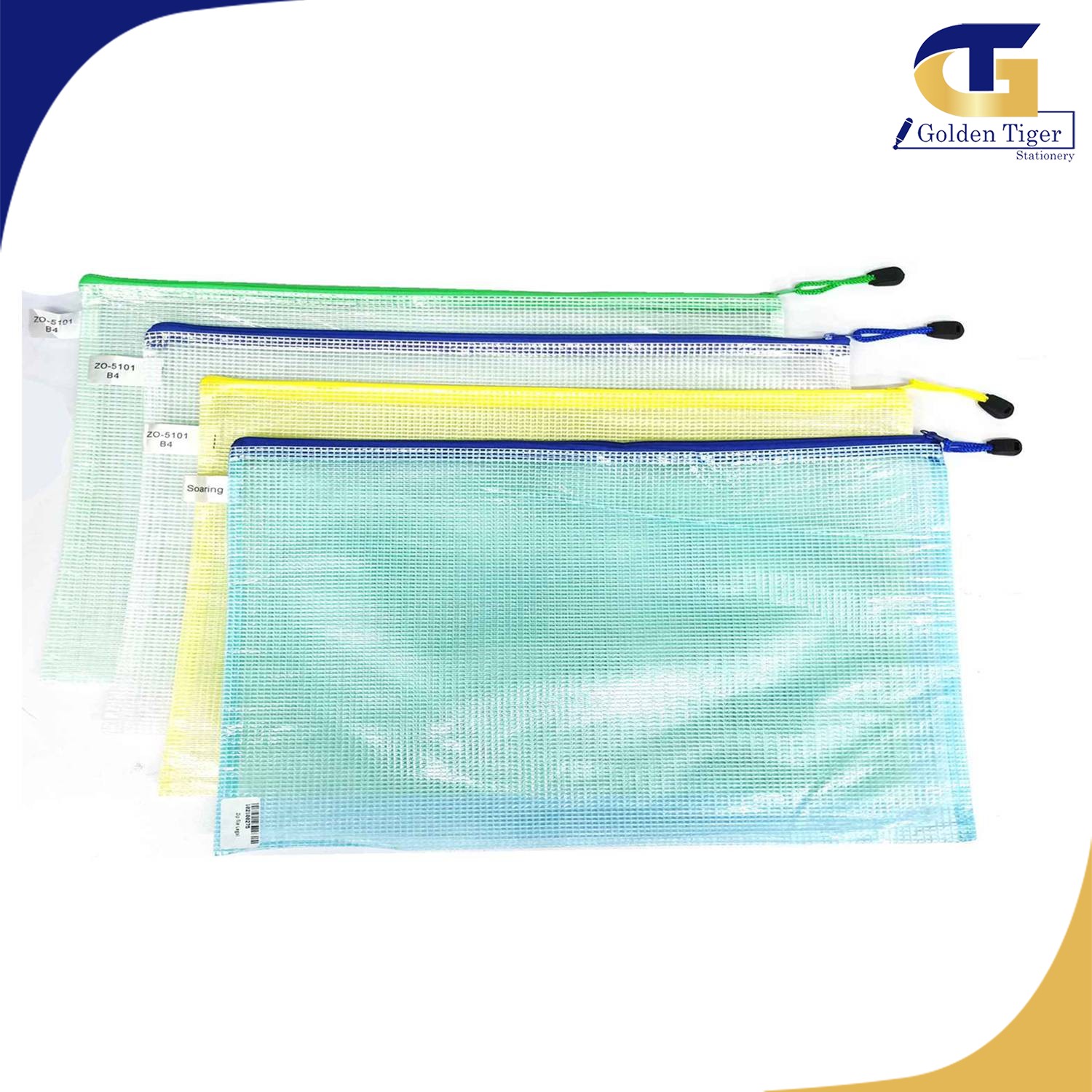Zip file A4 ( ပိုက်ကွက်) (10pcs/pkt) | Golden Tiger Stationery Store