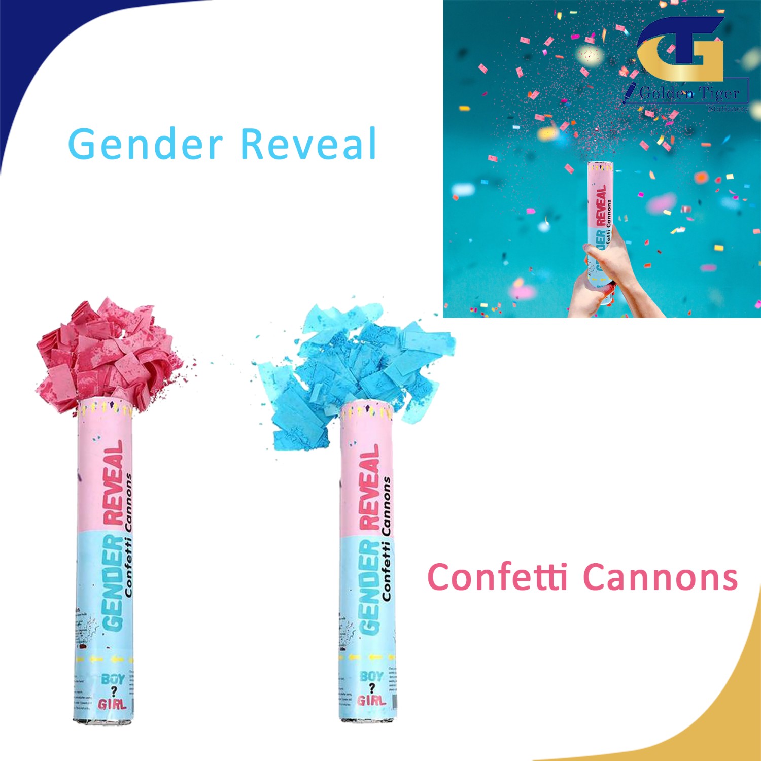 Gender Reveal Popper | Golden Tiger Stationery Store