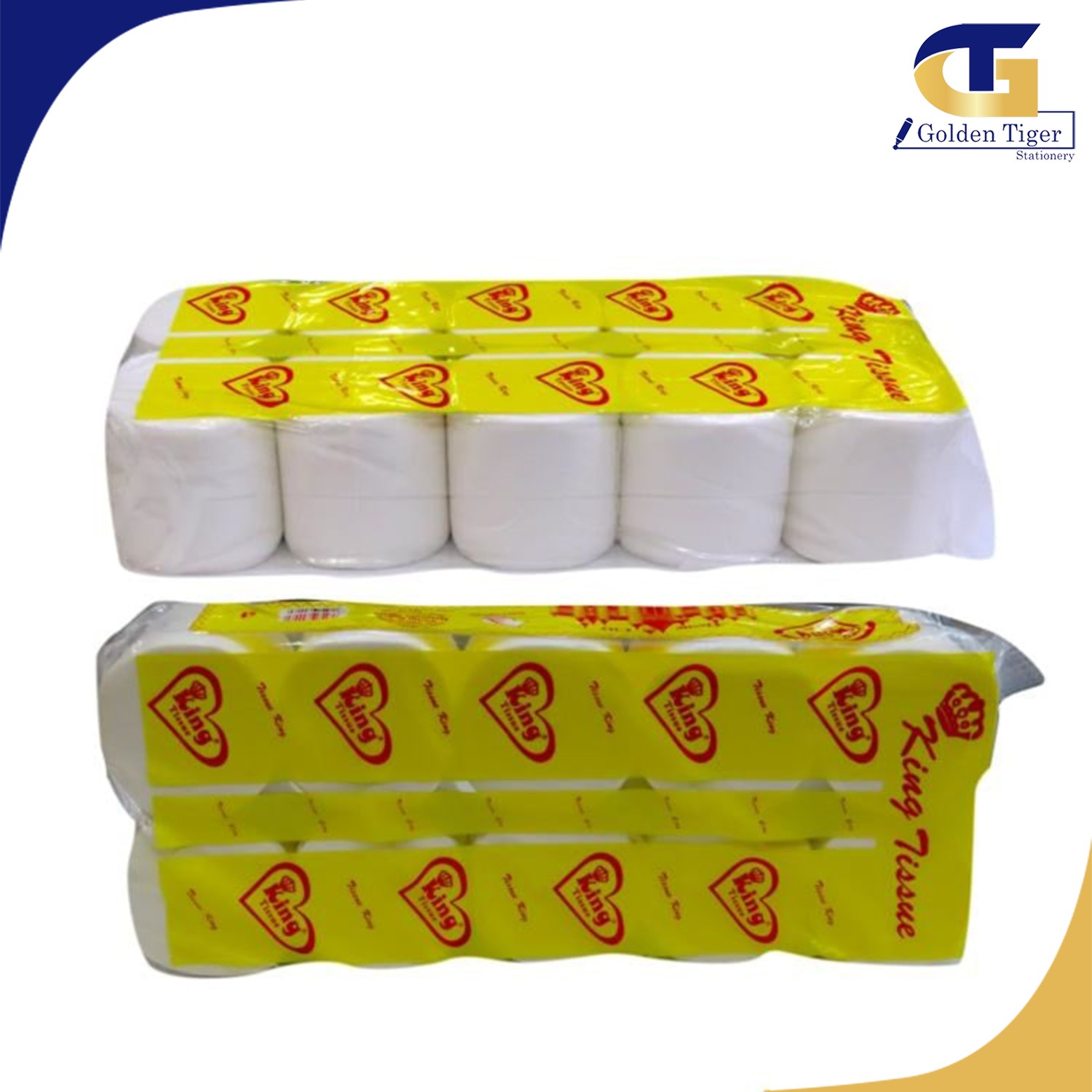 King Tissue Roll 10pcs Thick အူတိုင်မပါအထူသား | Golden Tiger Stationery ...