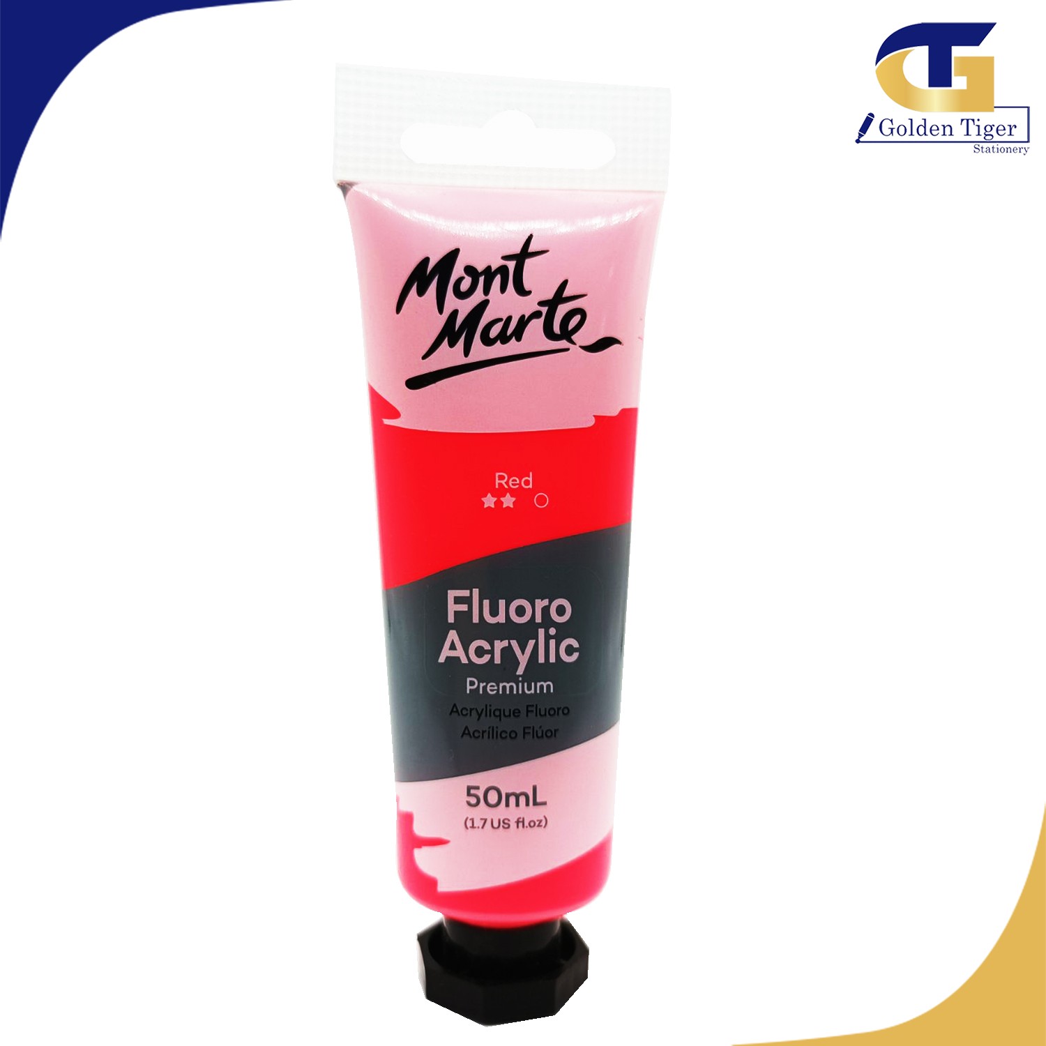 Mont Marte Fluoro Acrylic 50ml Red | Golden Tiger Stationery Store