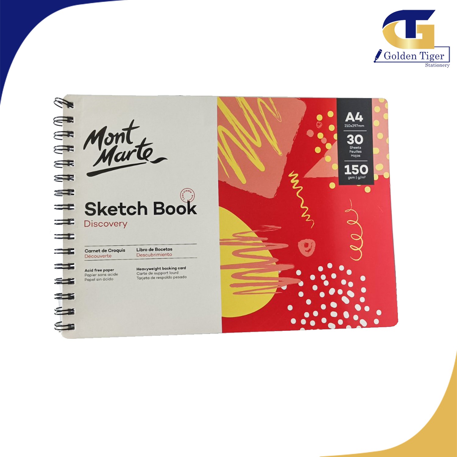 Mont Mart Ring Sketch Book 150g A4 | Golden Tiger Stationery Store