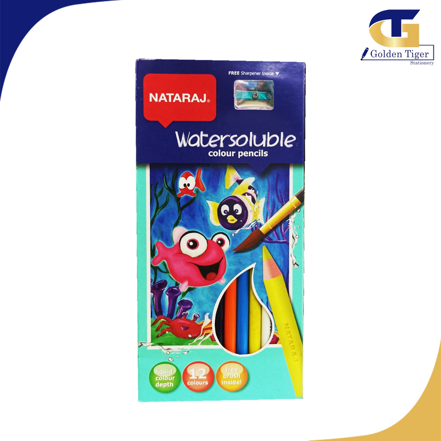 Nataraj Water Soluble Colour Pencil 12colours | Golden Tiger Stationery ...