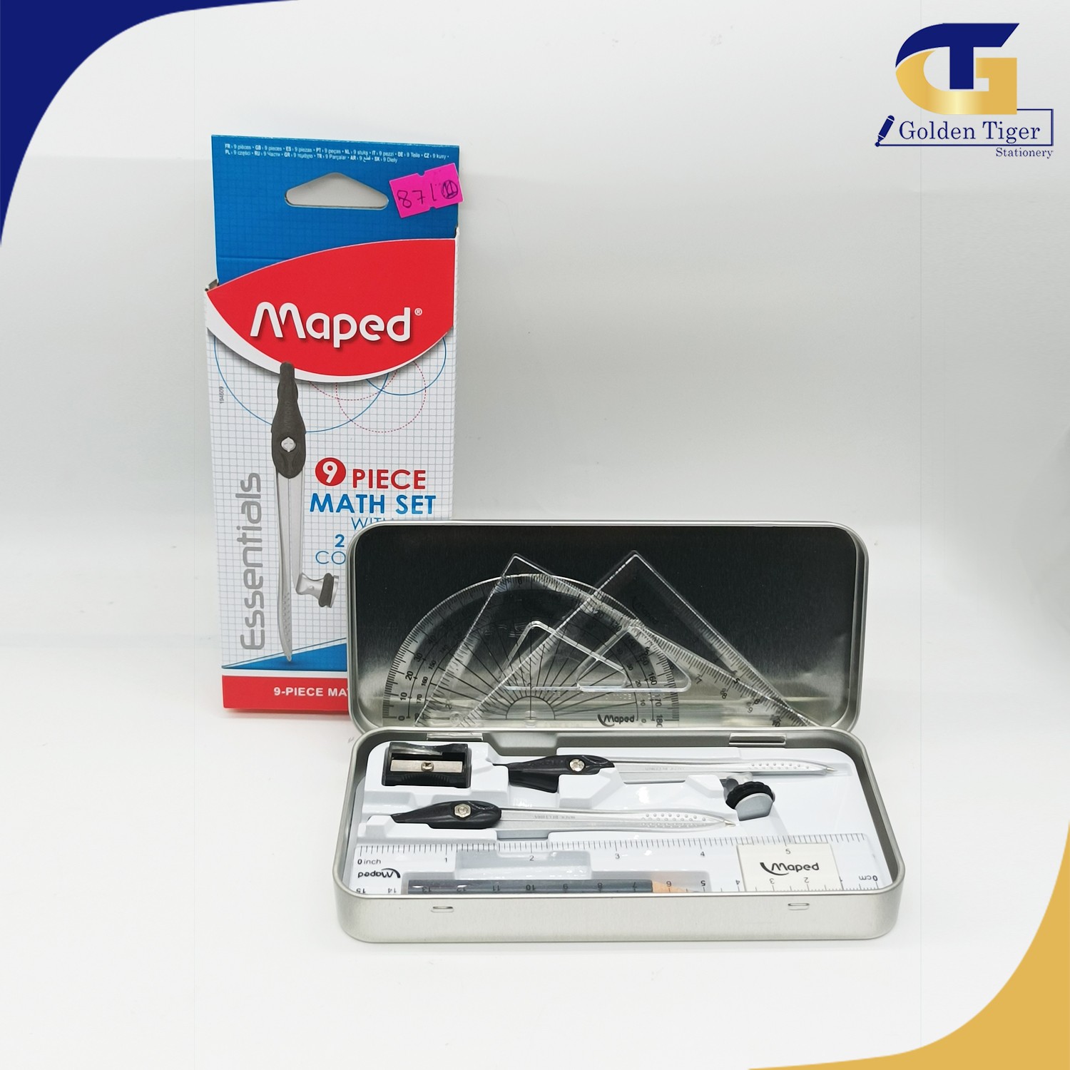 Maped Math Compass Set 9pcs Essentials | Golden Tiger Stationery Store
