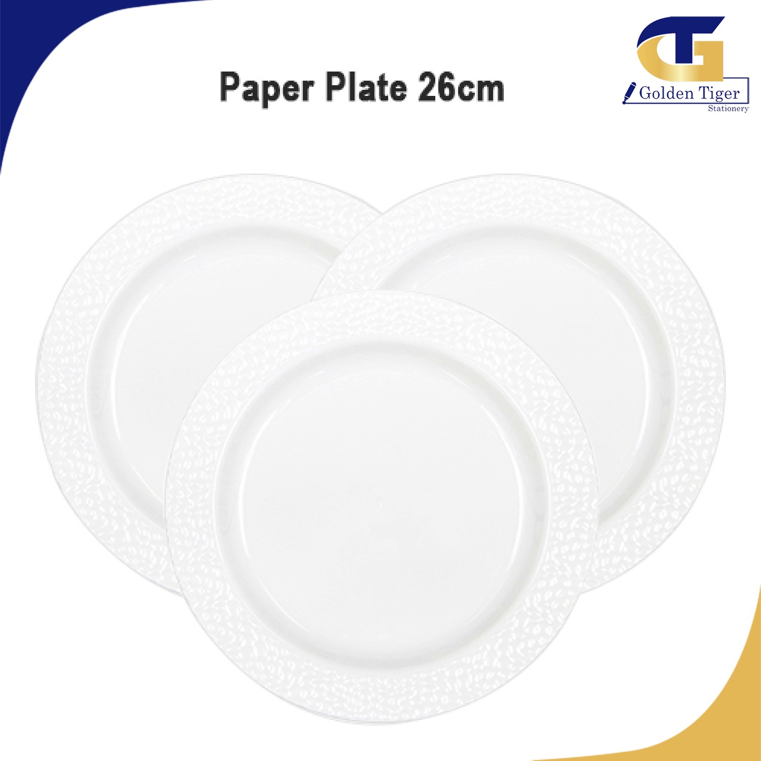 Paper Plate 26cm (P-005)Big | Golden Tiger Stationery Store