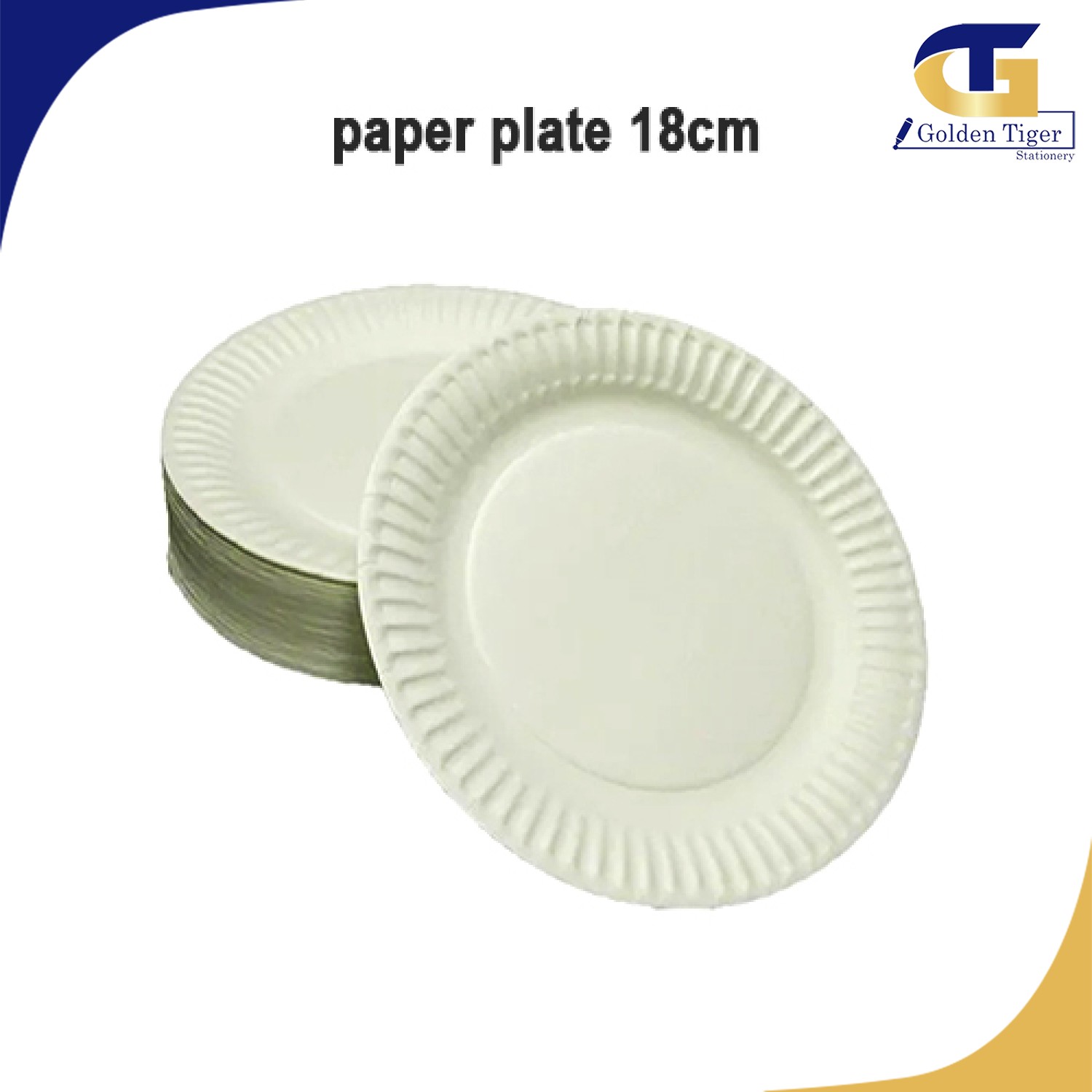 Paper Plate Size 17cm (P-002) Medium | Golden Tiger Stationery Store