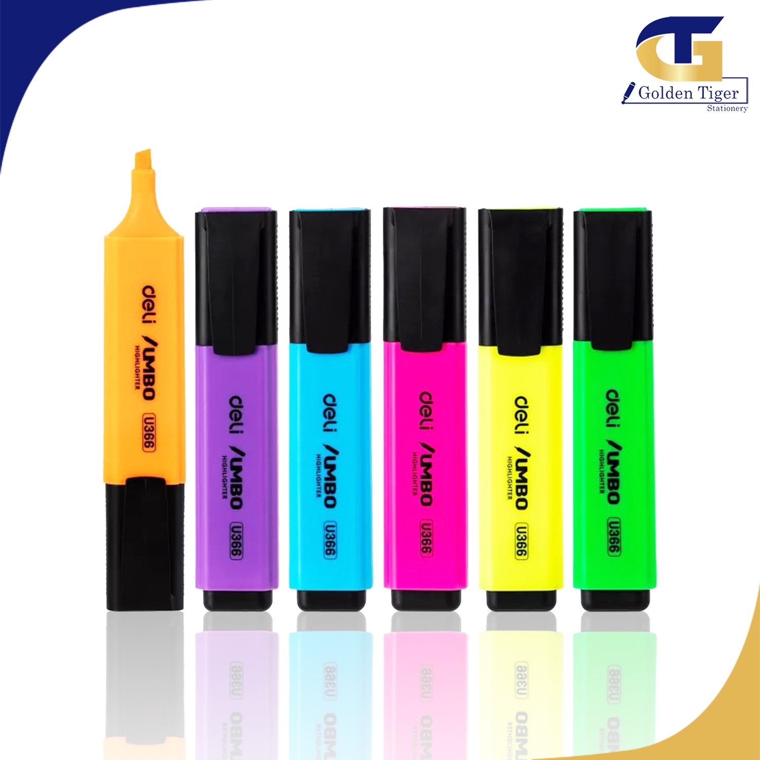 Deli U366-MT Highlighter (6) Color | Golden Tiger Stationery Store