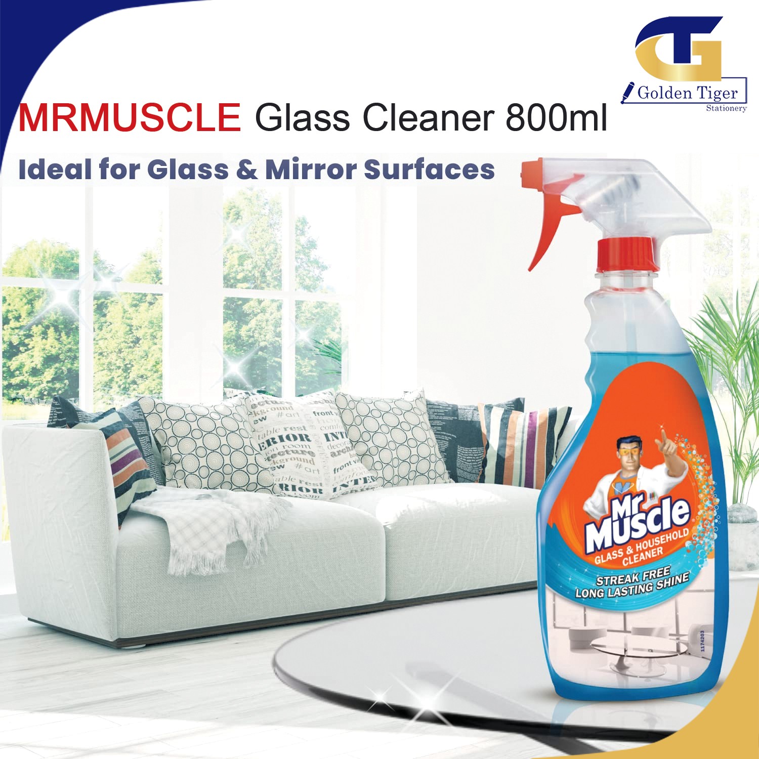 Mr Muscle Glass Cleaner 800ml | Golden Tiger Stationery Store